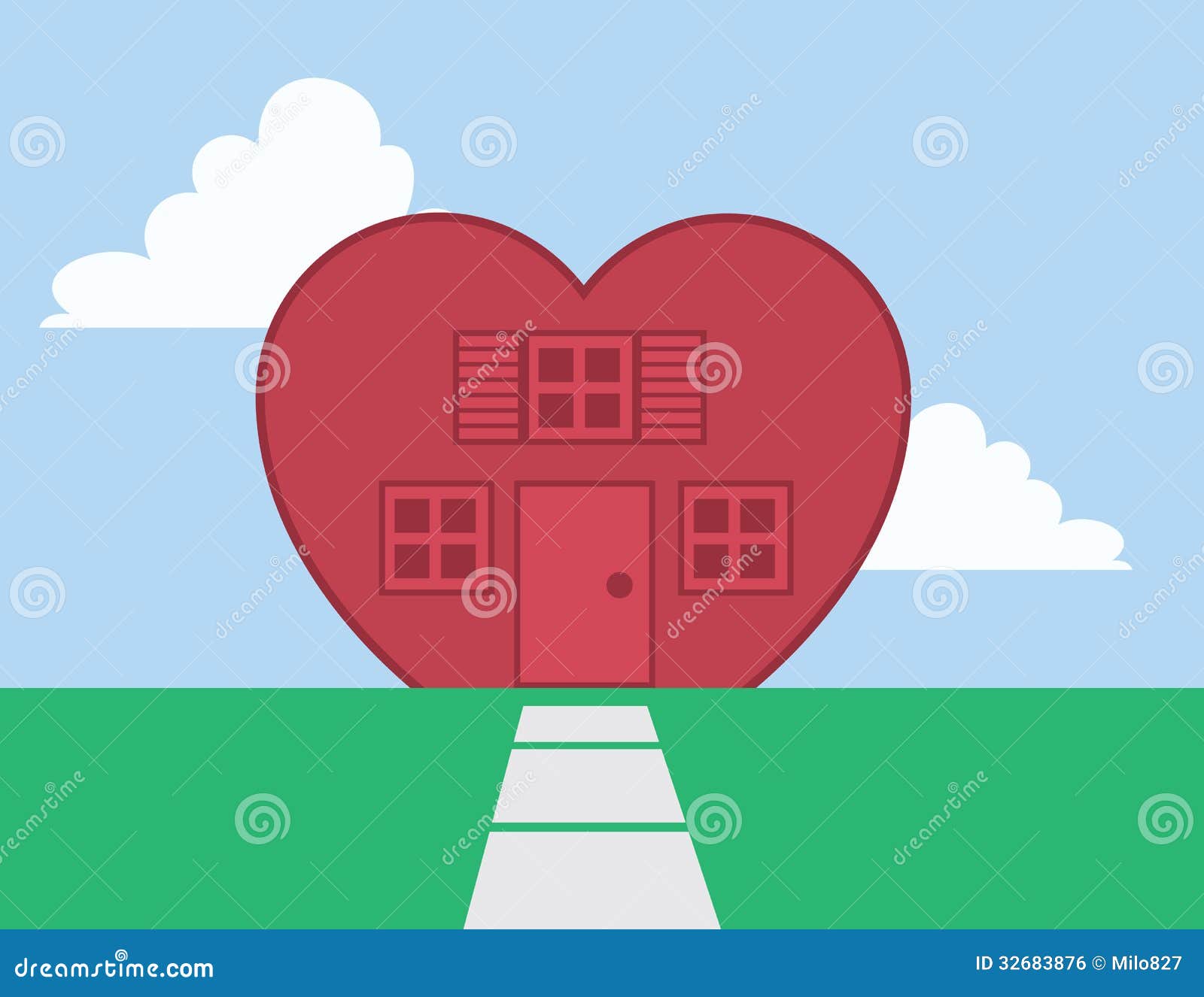 Corazón de la casa ilustración del vector. Ilustración de azotea - 32683876