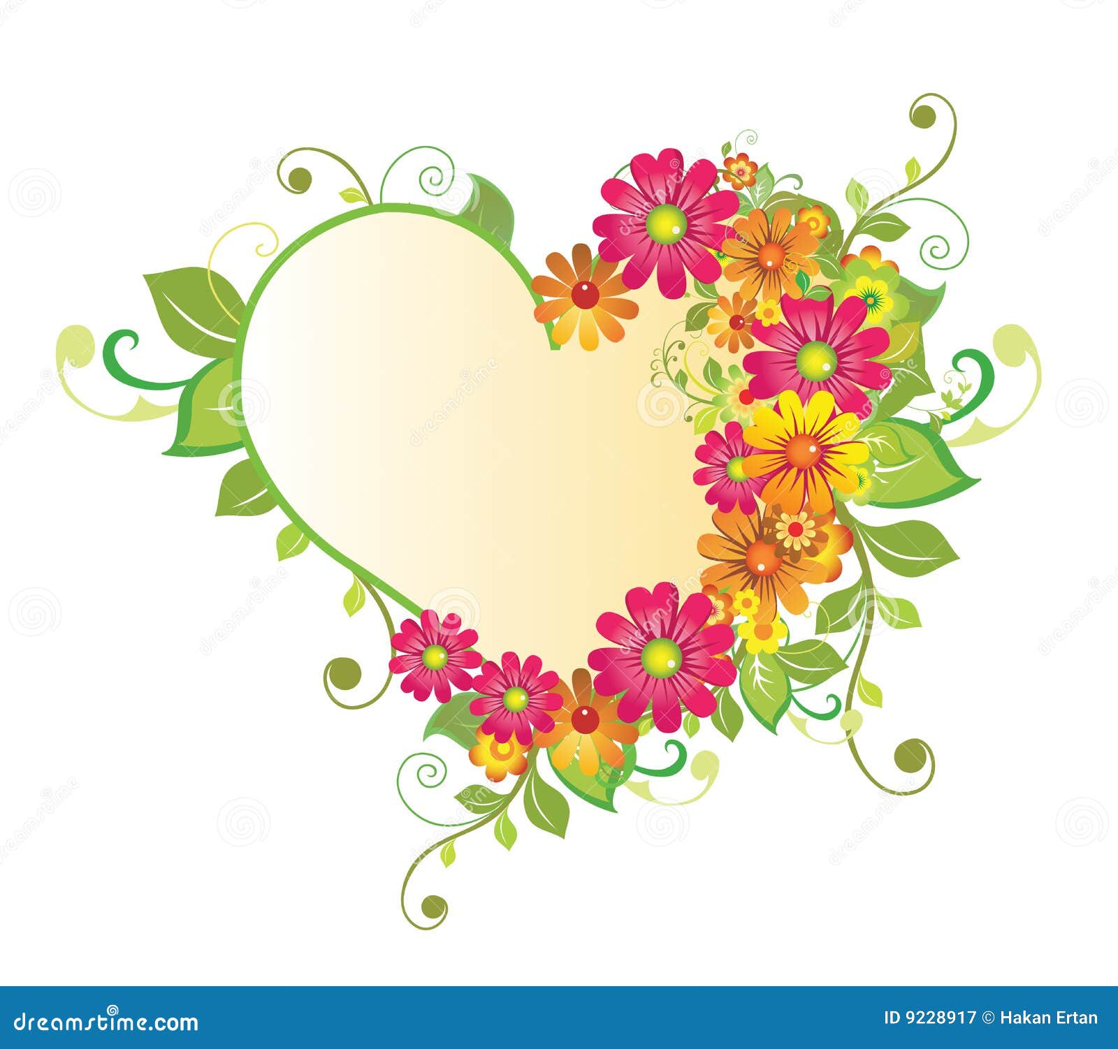 Corazón de la flor ilustración del vector. Ilustración de formado - 9228917