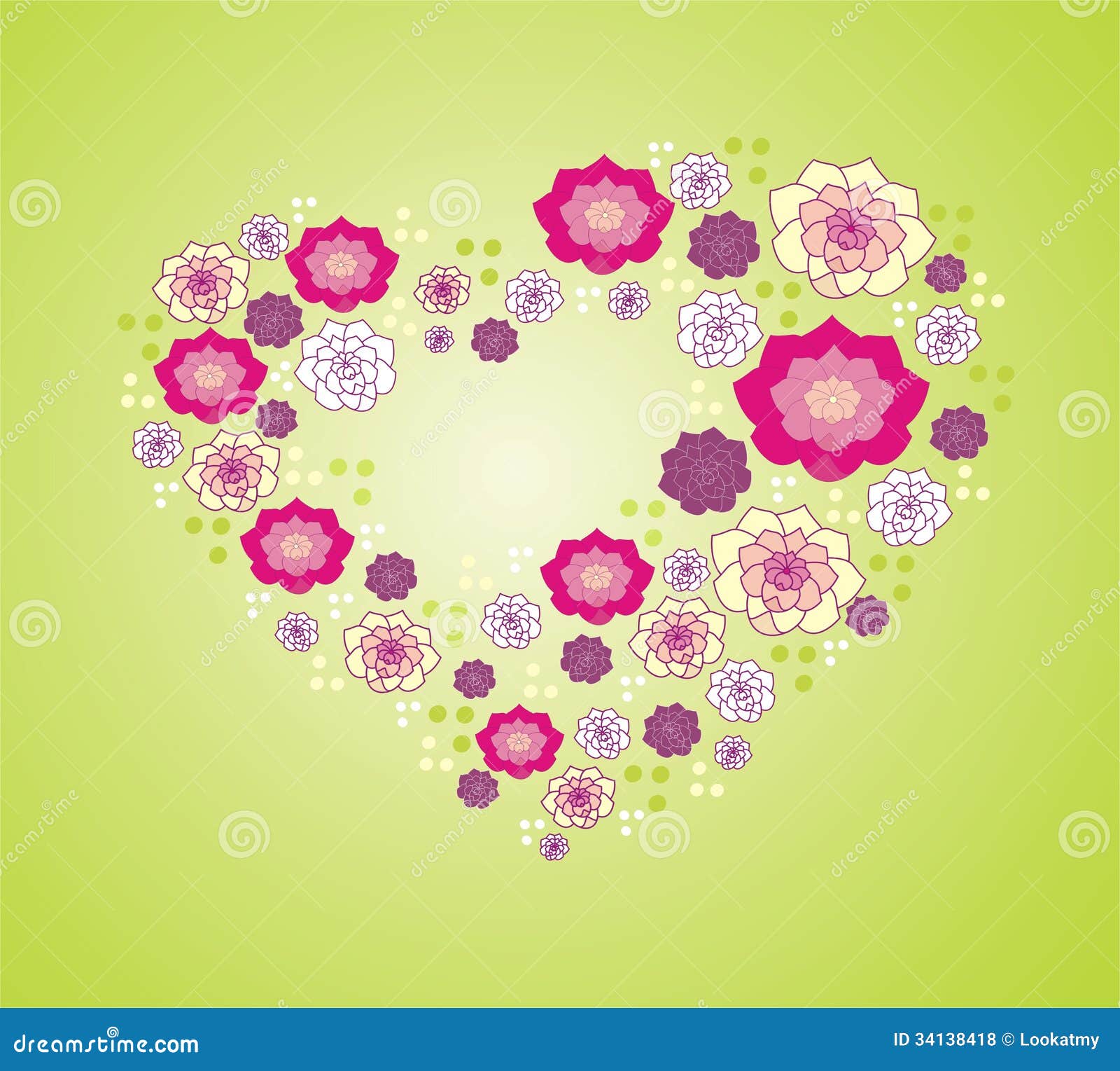 Corazón De La Flor Del Vector Ilustración del Vector - Ilustración de ...