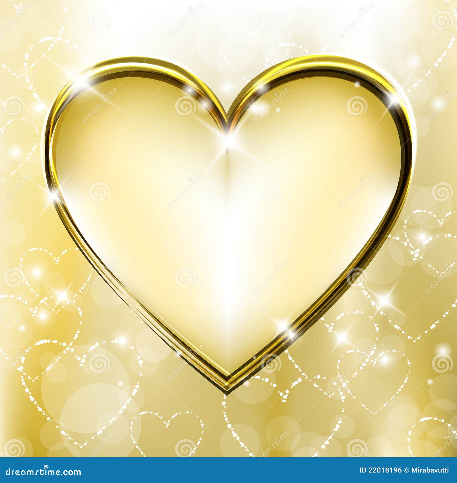 Corazón de oro ilustración del vector. Ilustración de destello - 22018196