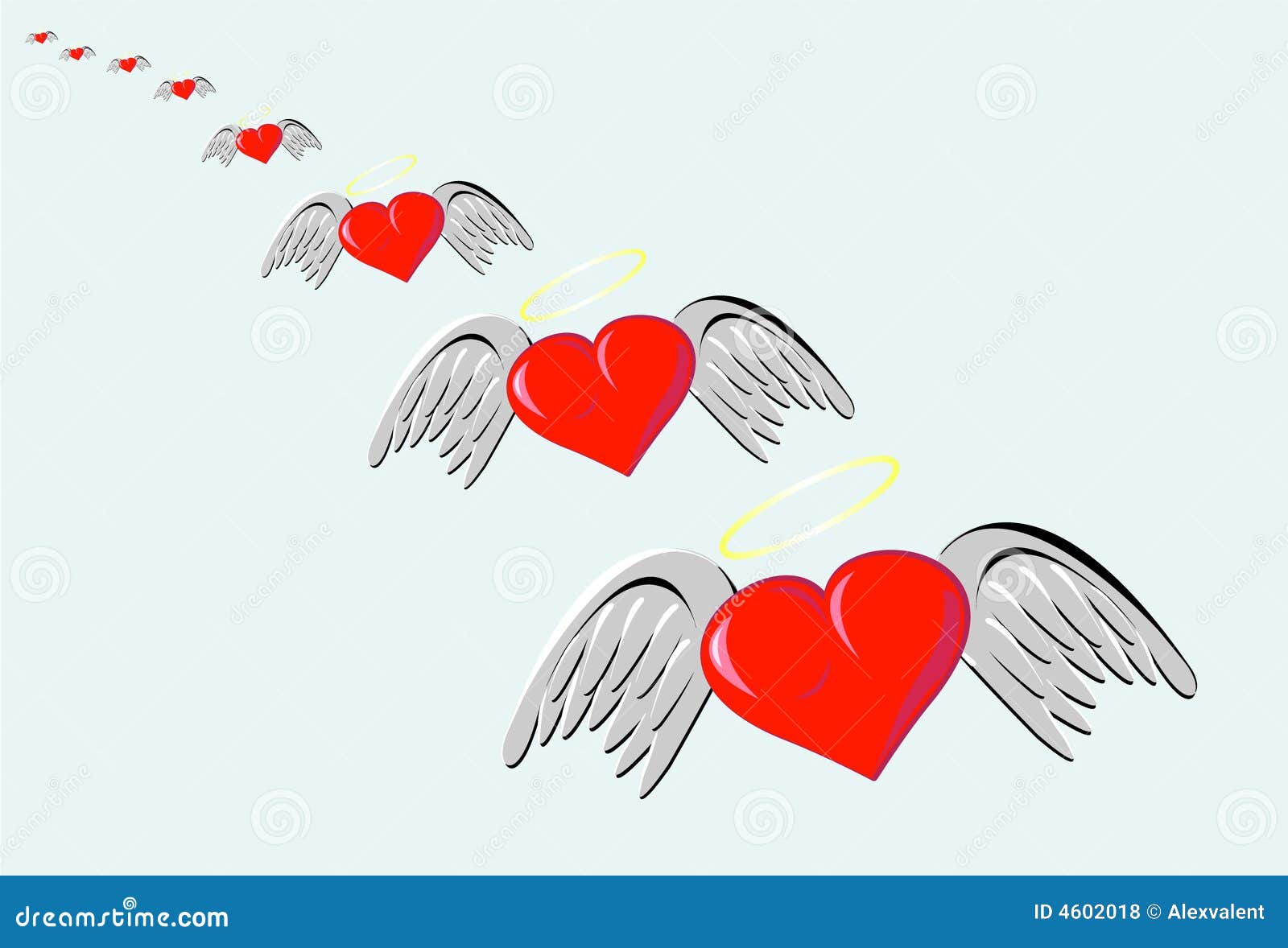 Corazón Del Amor Con Las Alas Ilustración del Vector - Ilustración de ...