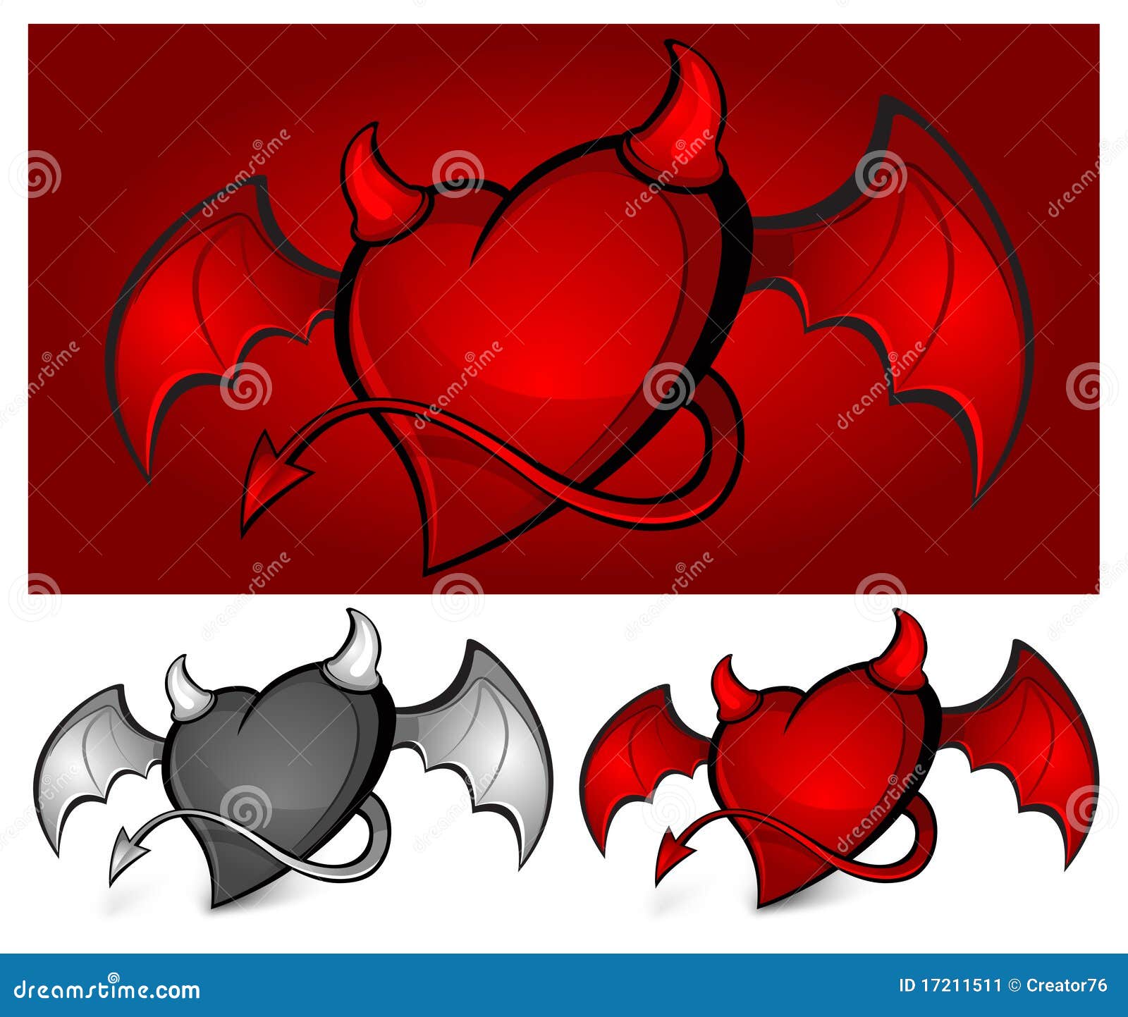Corazón del diablo ilustración del vector. Ilustración de diablo - 17211511