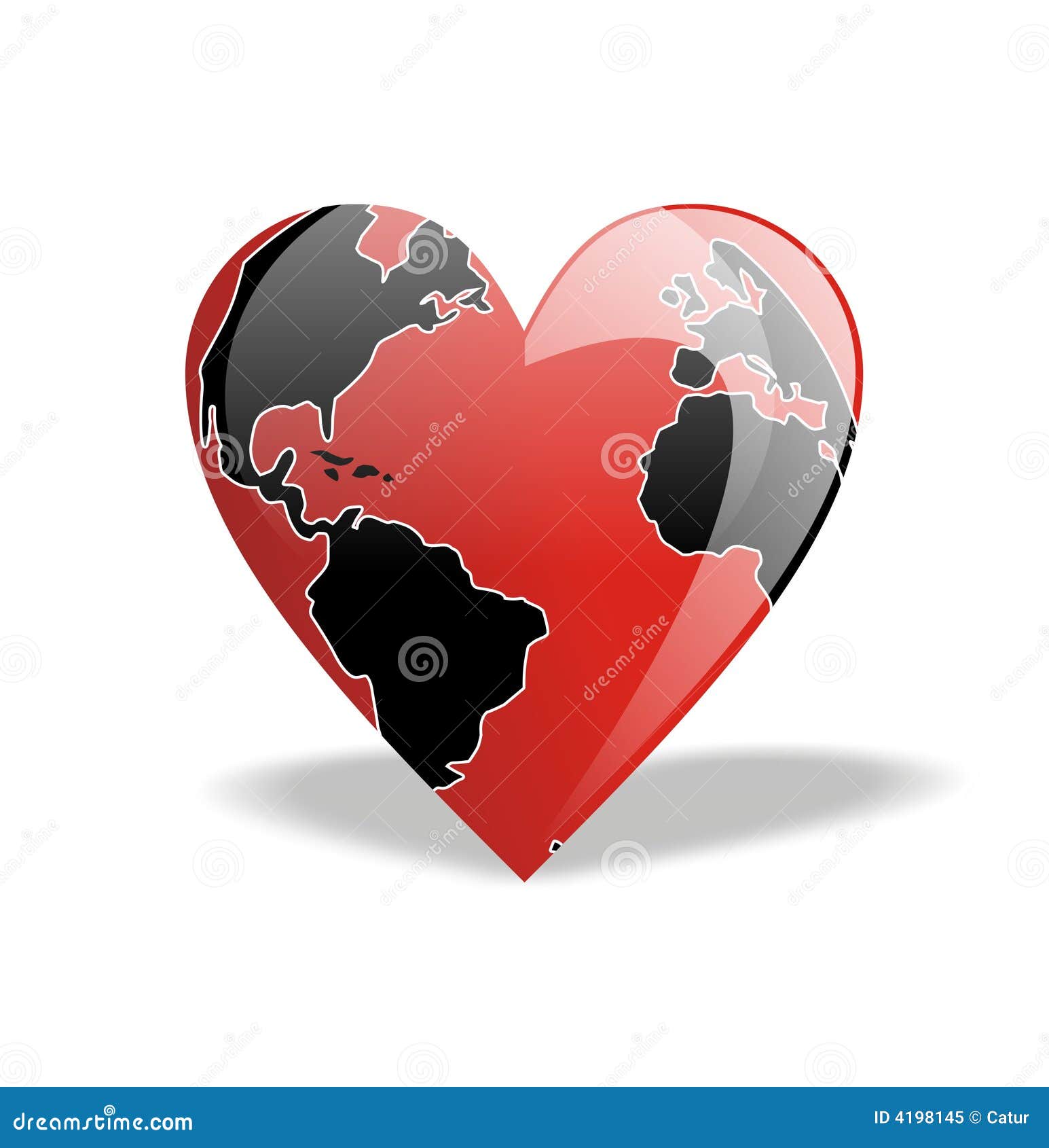 Corazón del mundo ilustración del vector. Ilustración de america - 4198145