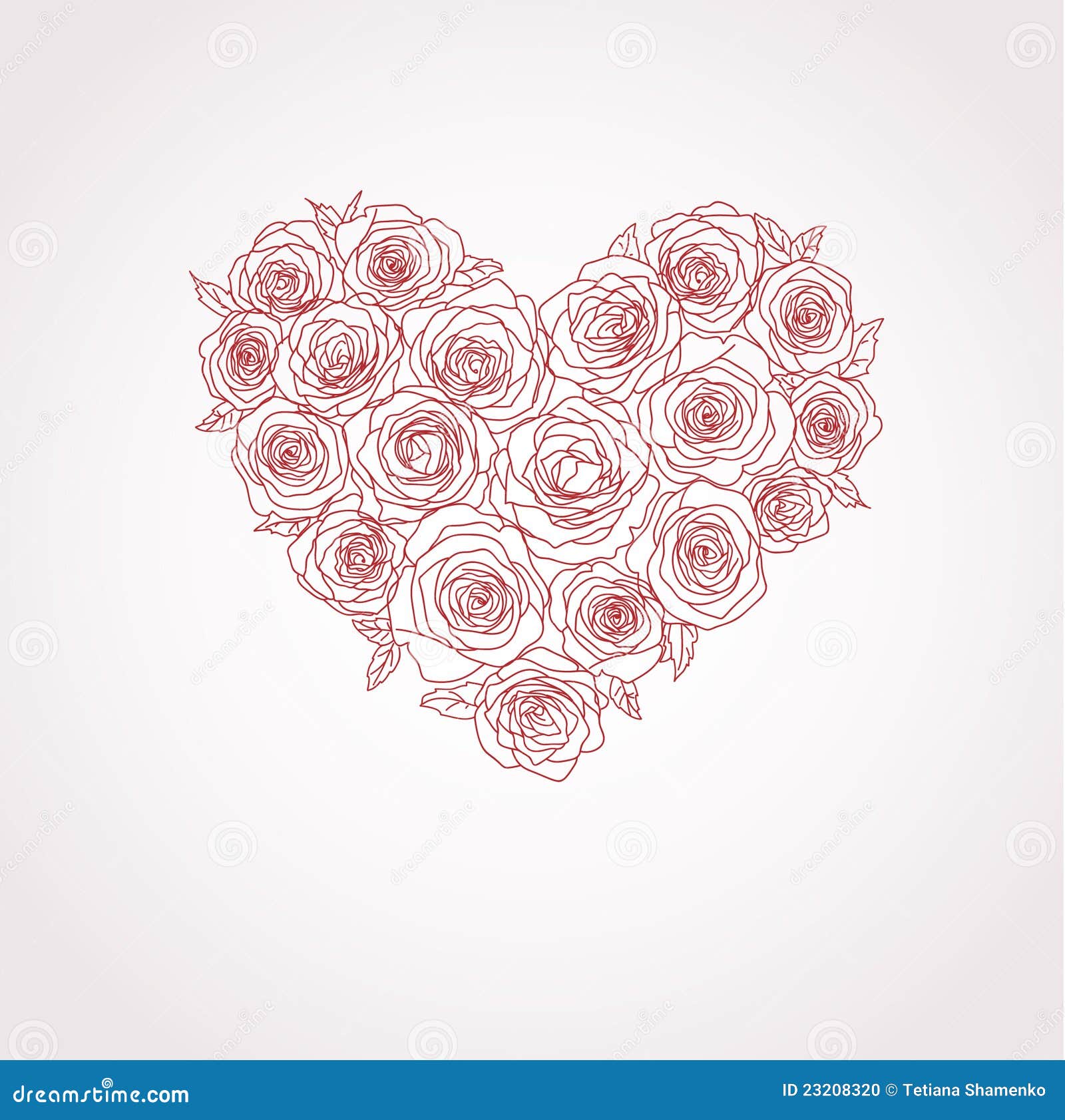 Corazón Del Vector De Rosas Ilustración del Vector - Ilustración de ...