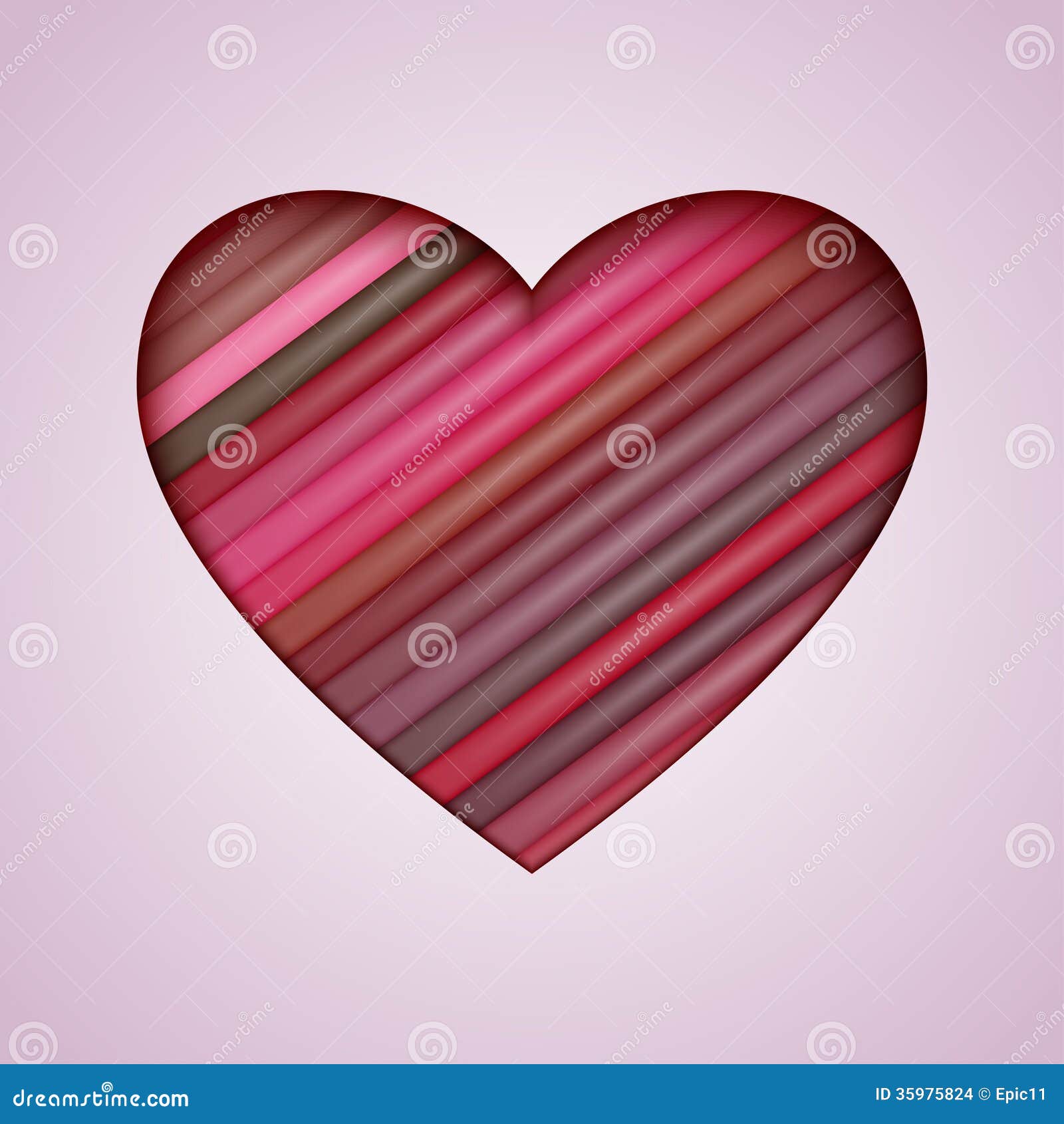 Corazón Del Vector Hecho De Rayas Del Color Ilustración del Vector ...
