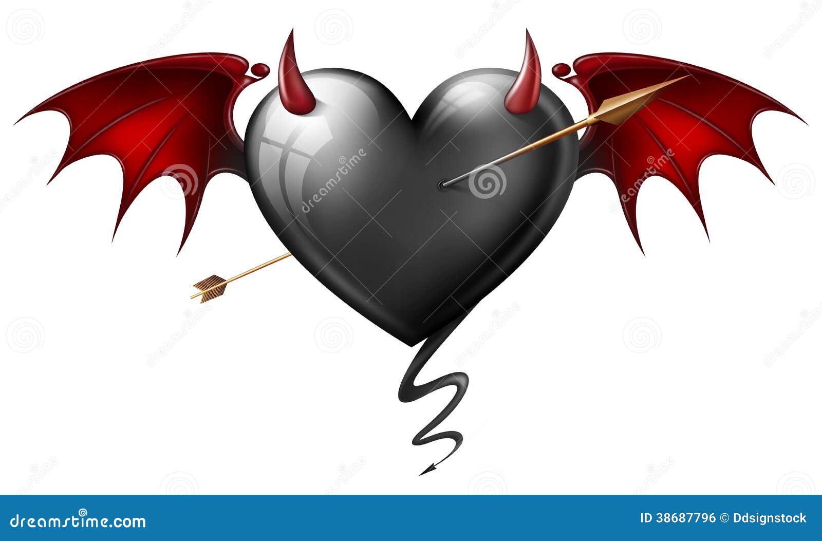 Corazón diabólico stock de ilustración. Ilustración de concepto - 38687796