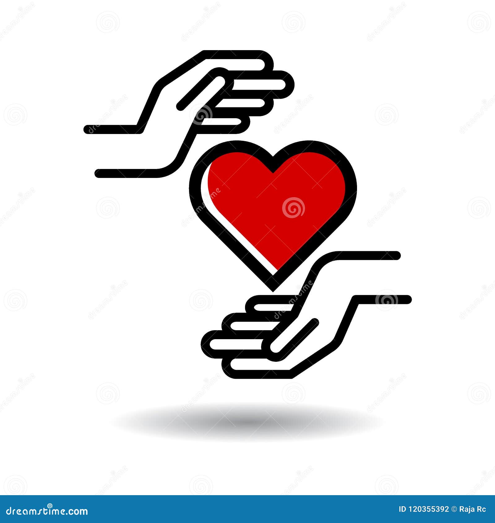 Corazón En Icono De Las Manos Ilustración del Vector - Ilustración de ...