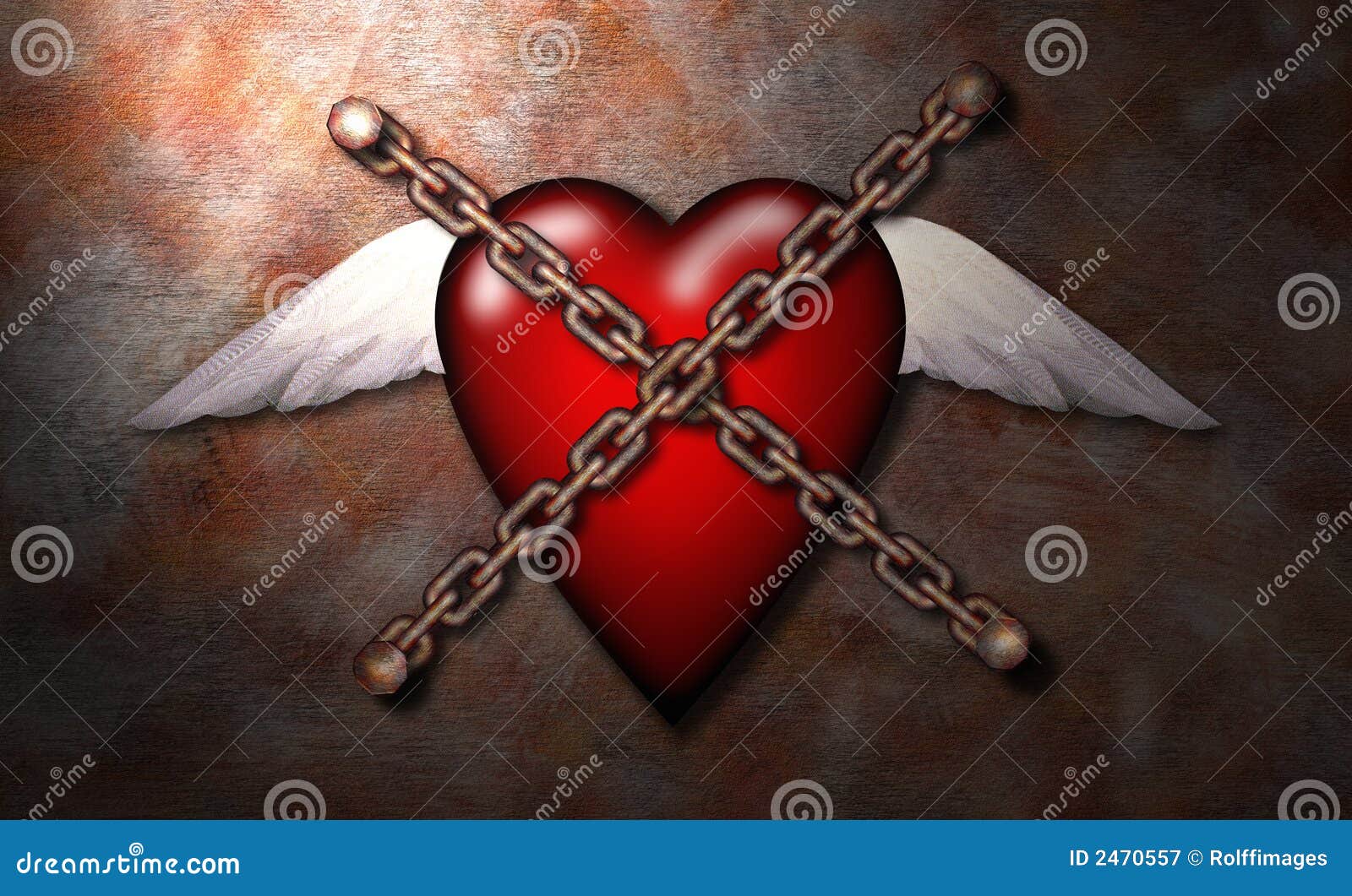 Corazón encadenado stock de ilustración. Ilustración de presionado ...