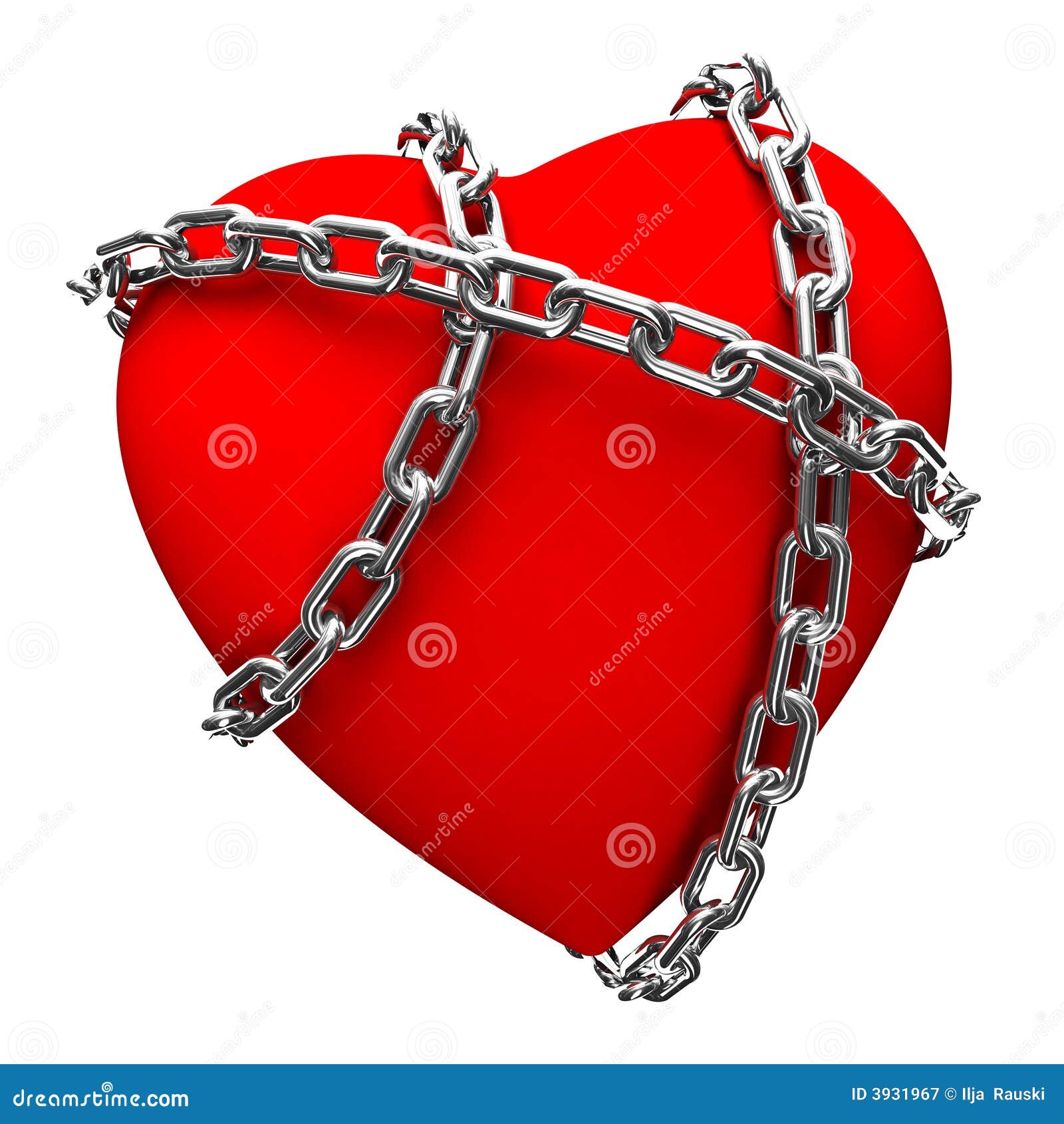 Corazón encadenado stock de ilustración. Ilustración de corazones - 3931967