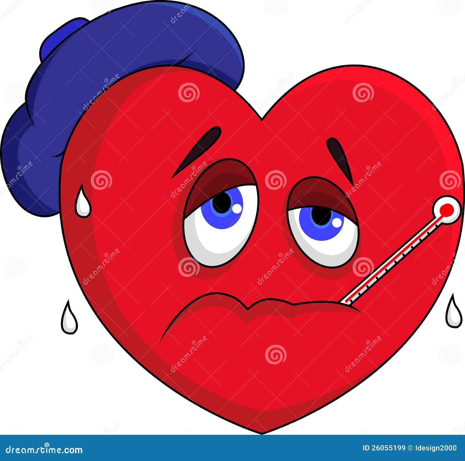 Corazón enfermo ilustración del vector. Ilustración de carácter - 26055199