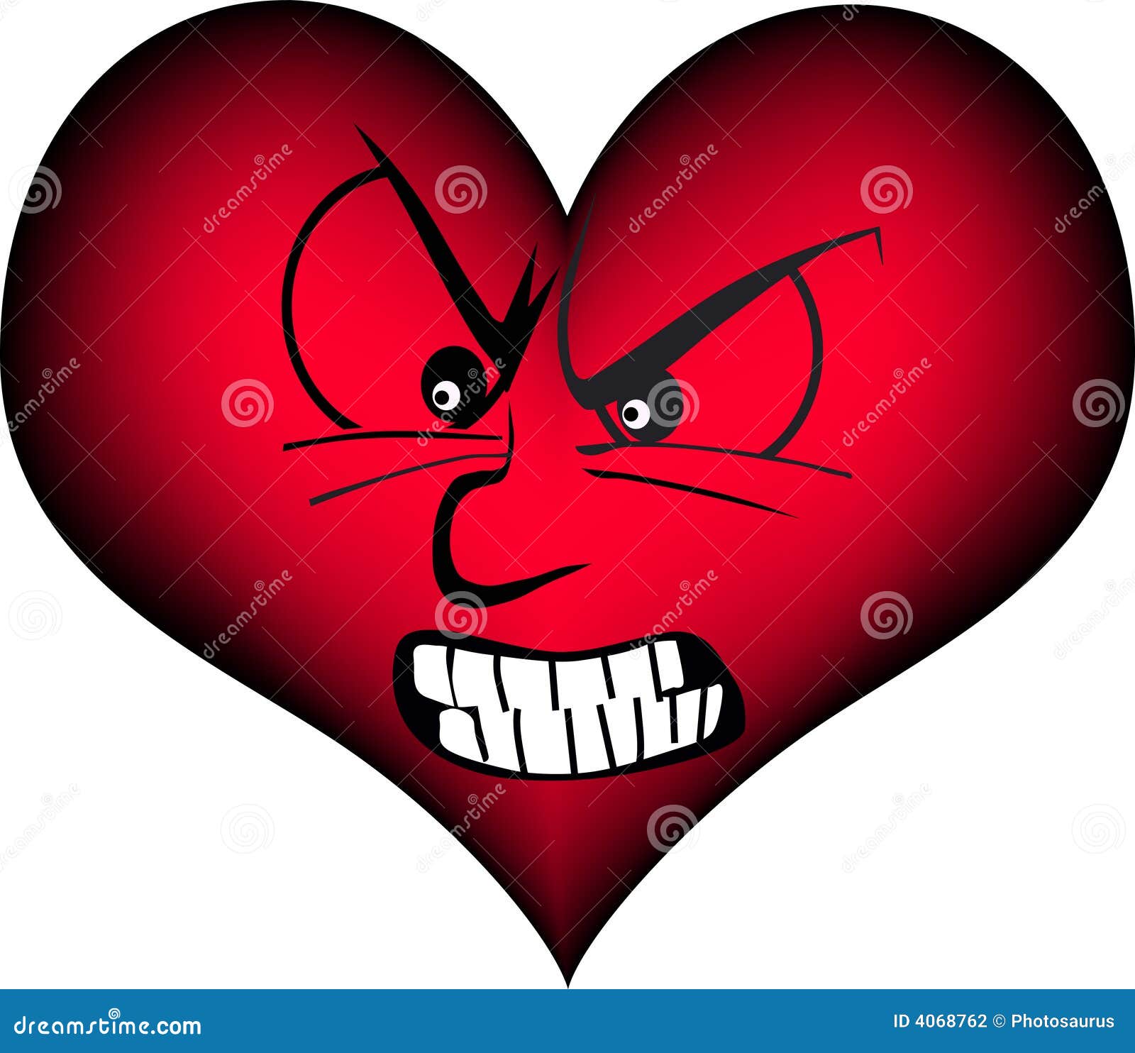 Corazón enojado ilustración del vector. Ilustración de médico - 4068762