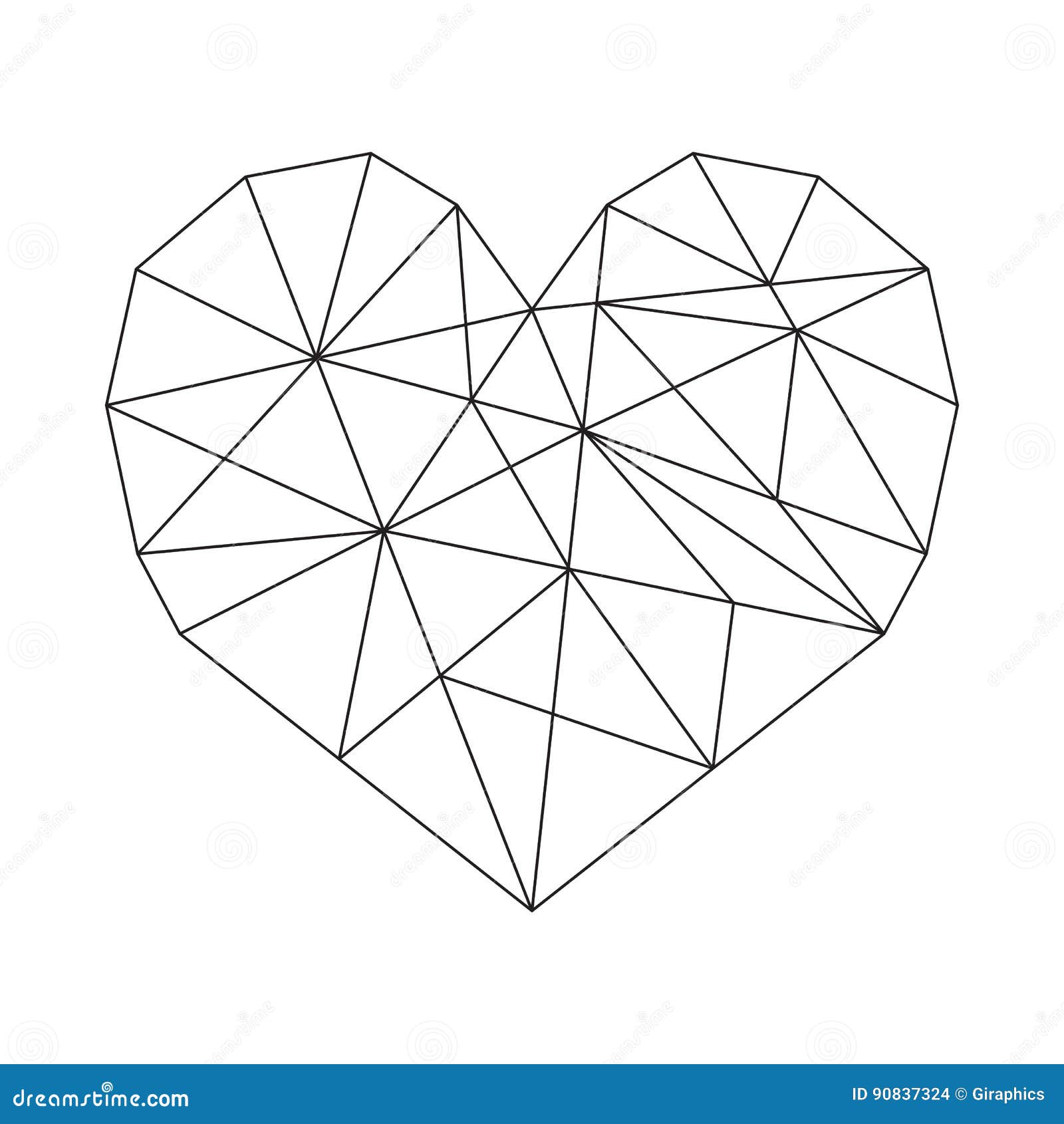 Corazón geométrico ilustración del vector. Ilustración de ilustrador ...