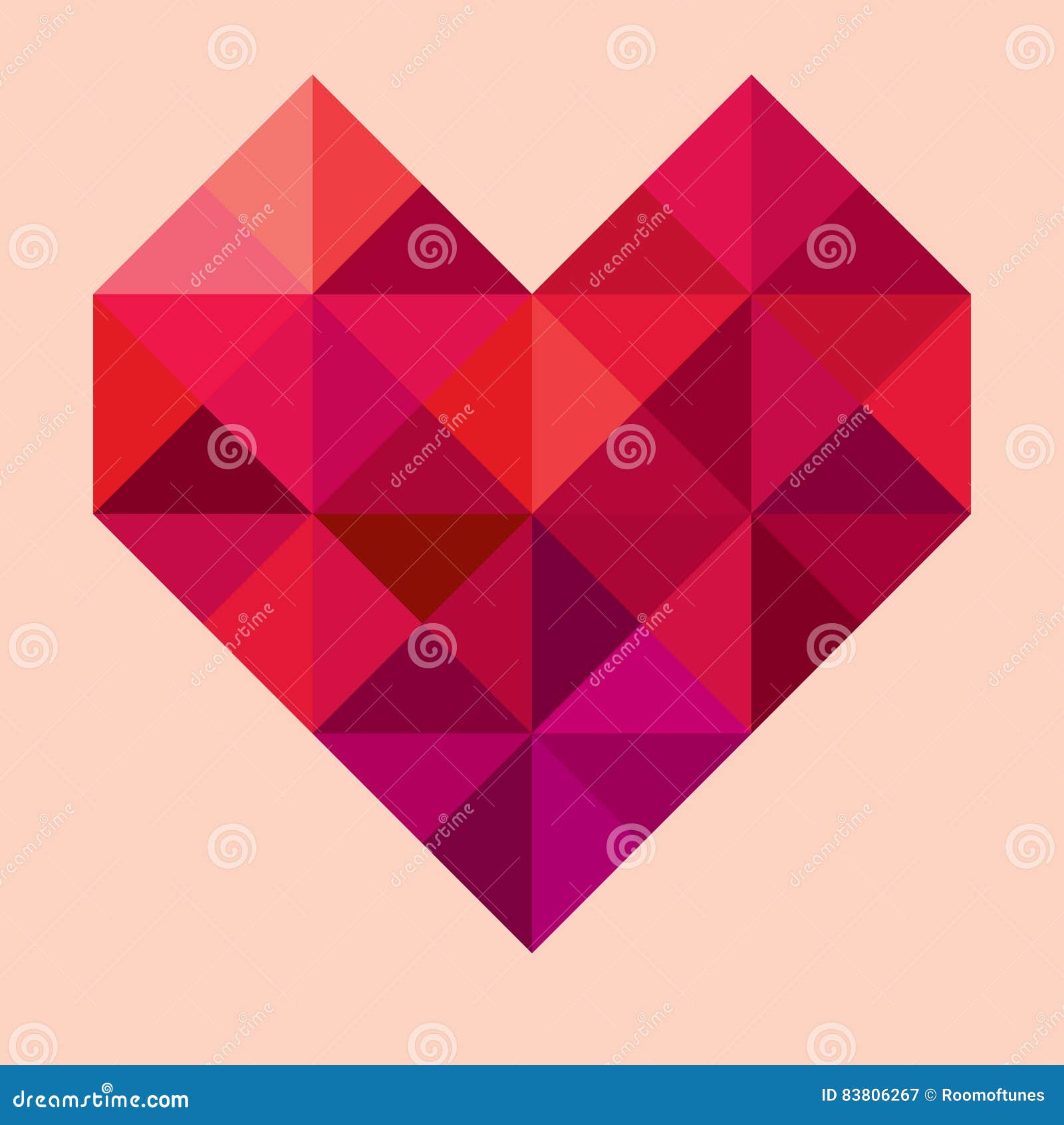Corazón Geométrico Del Vector Ilustración del Vector - Ilustración de ...