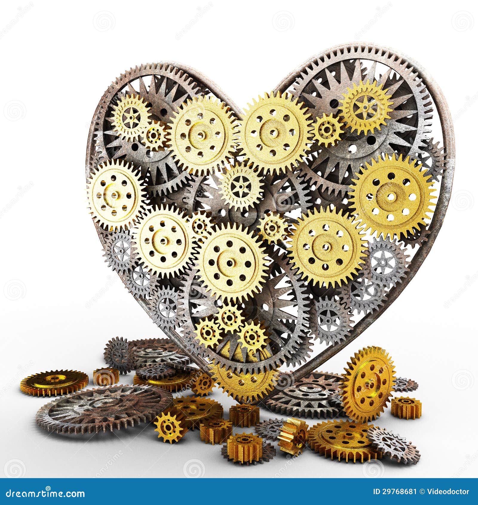 Corazón Hecho De Engranajes Stock de ilustración - Ilustración de parte ...