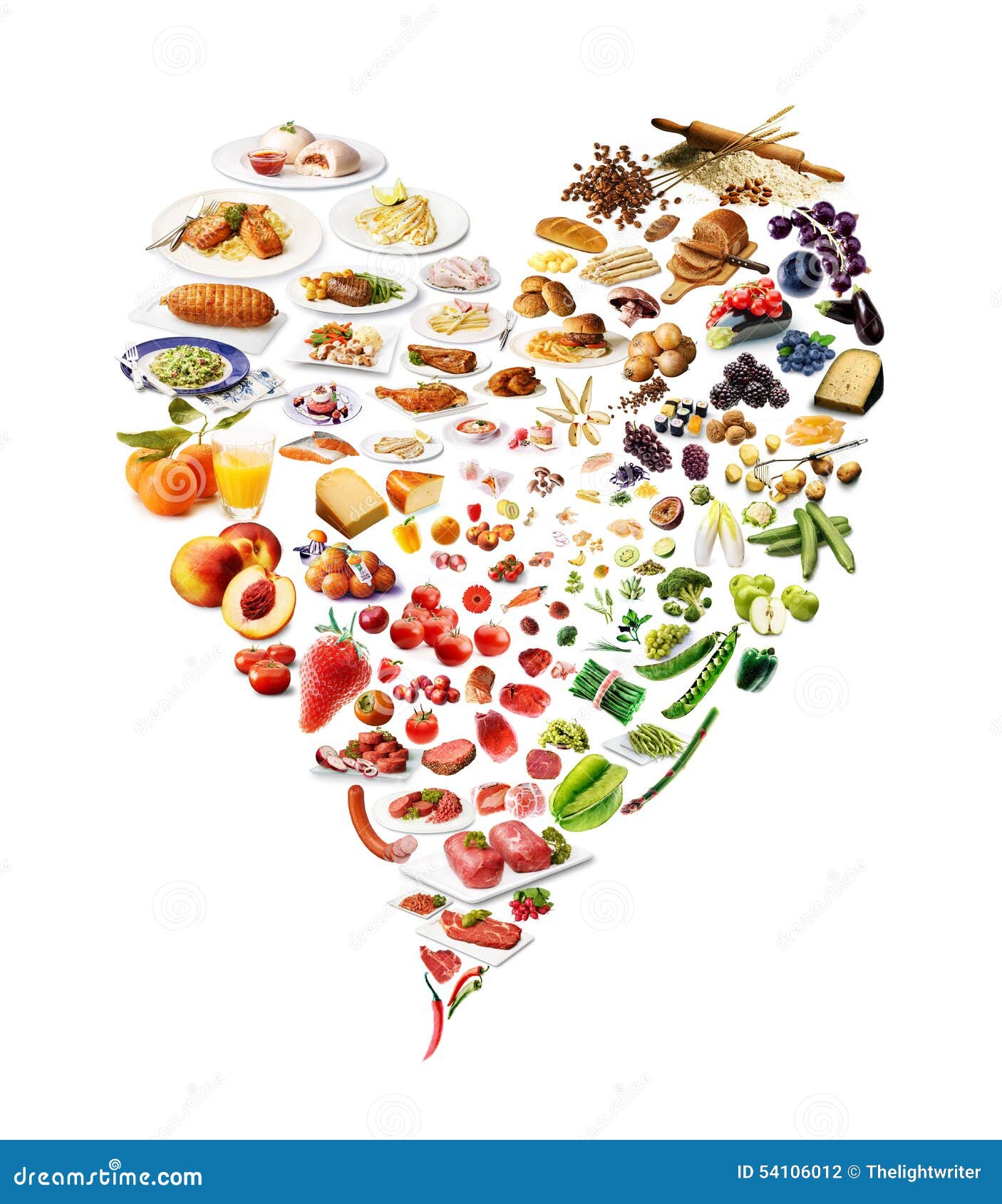 Corazón hecho de la comida foto de archivo. Imagen de fresa - 54106012