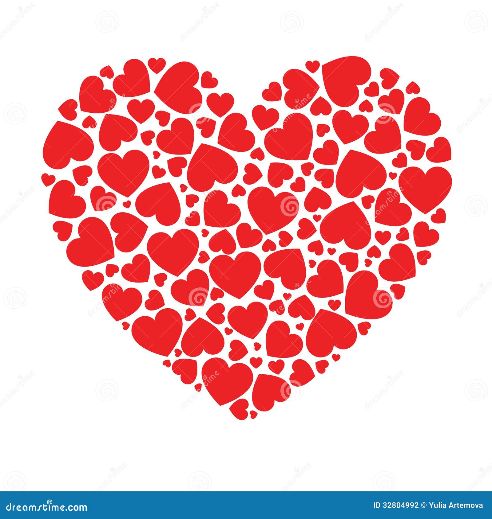 Corazón Hecho De Pequeños Corazones Stock de ilustración - Ilustración ...