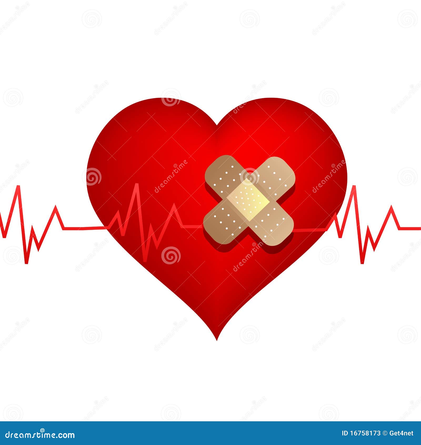 Corazón Herido Con El Vendaje Stock de ilustración - Ilustración de ...