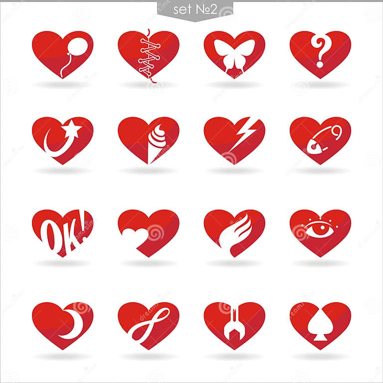 Corazón icons_set2 ilustración del vector. Ilustración de vector - 68929539