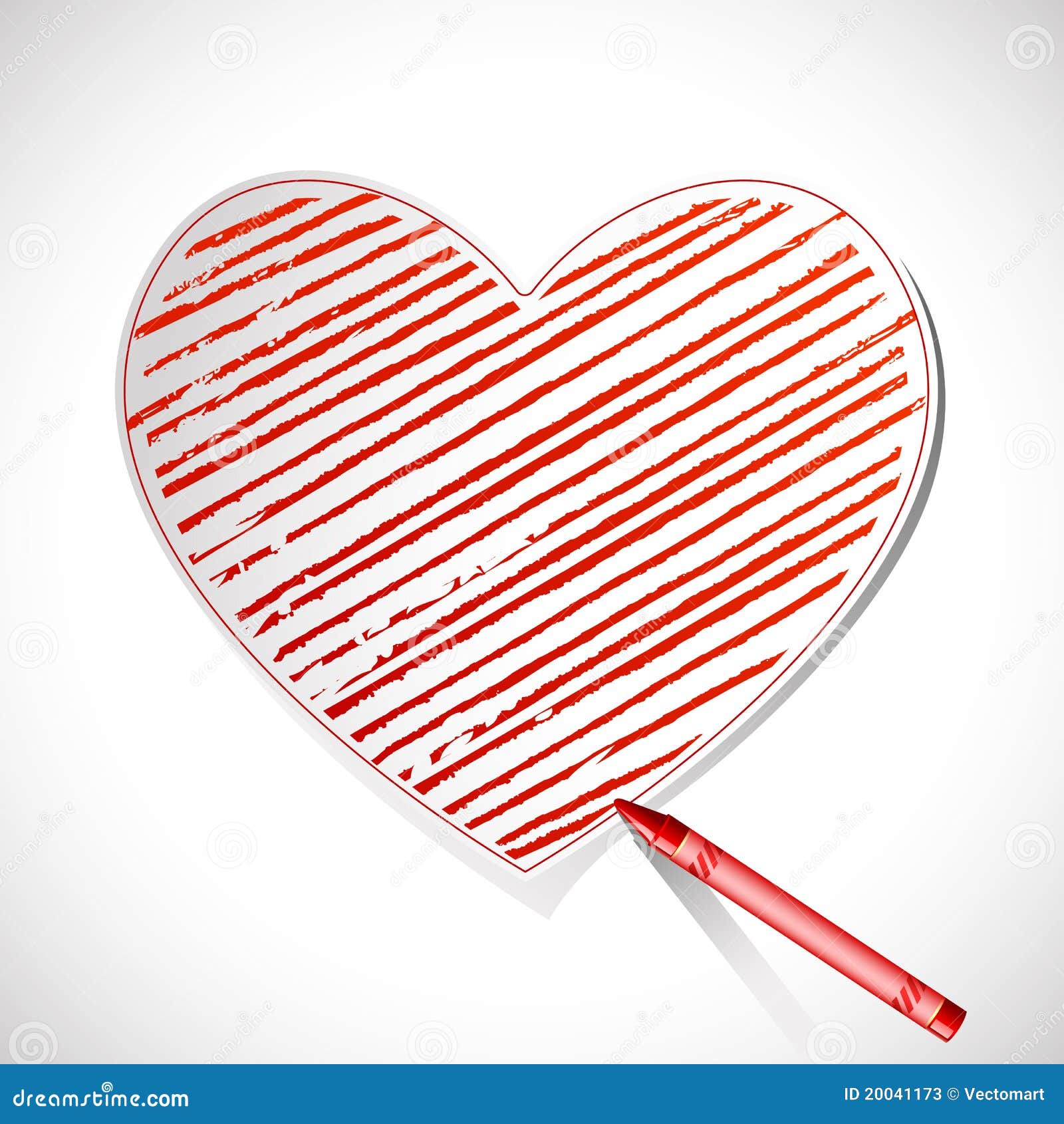 Corazón incompleto ilustración del vector. Ilustración de rojo - 20041173