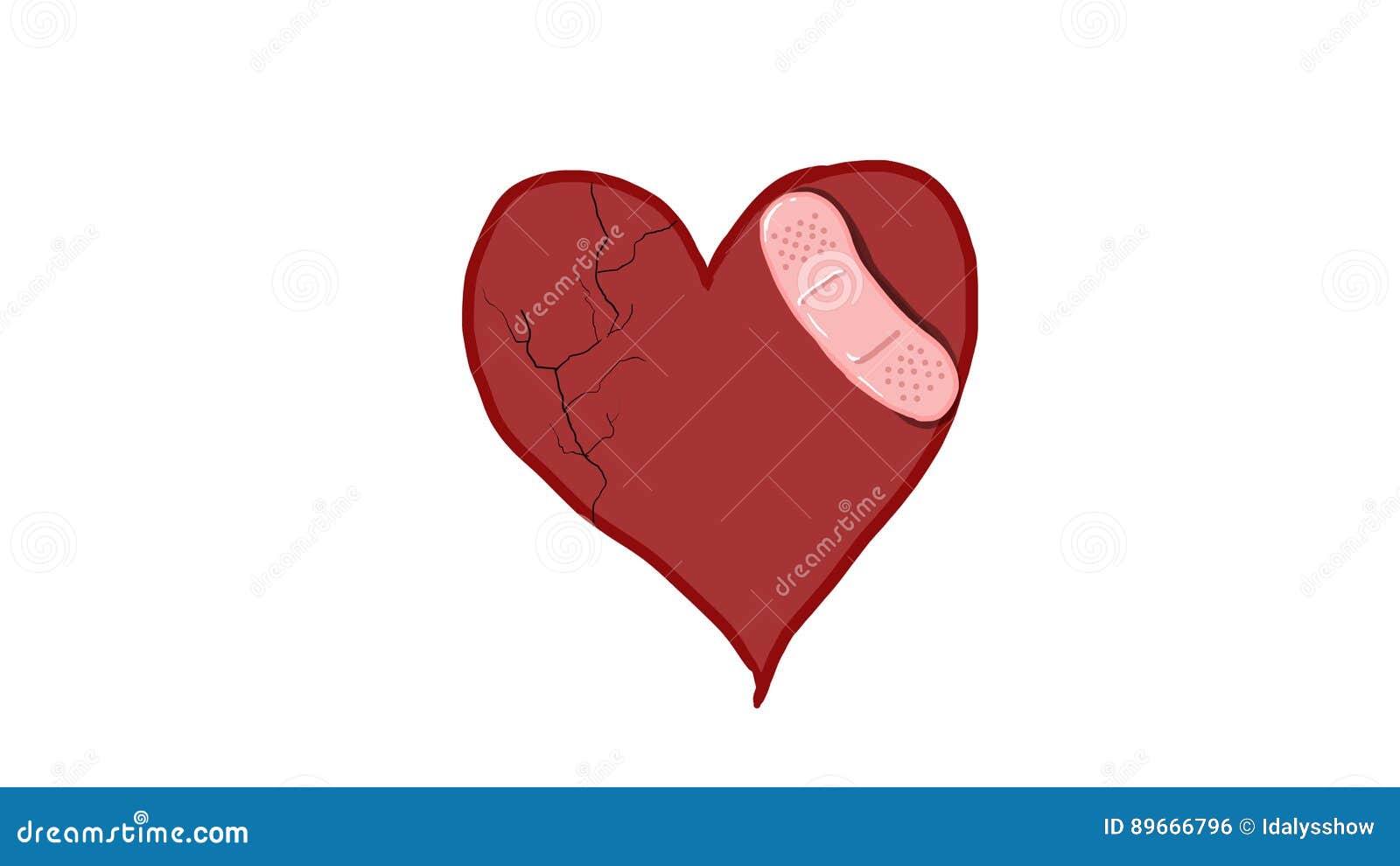 Corazón lastimado stock de ilustración. Ilustración de morena - 89666796