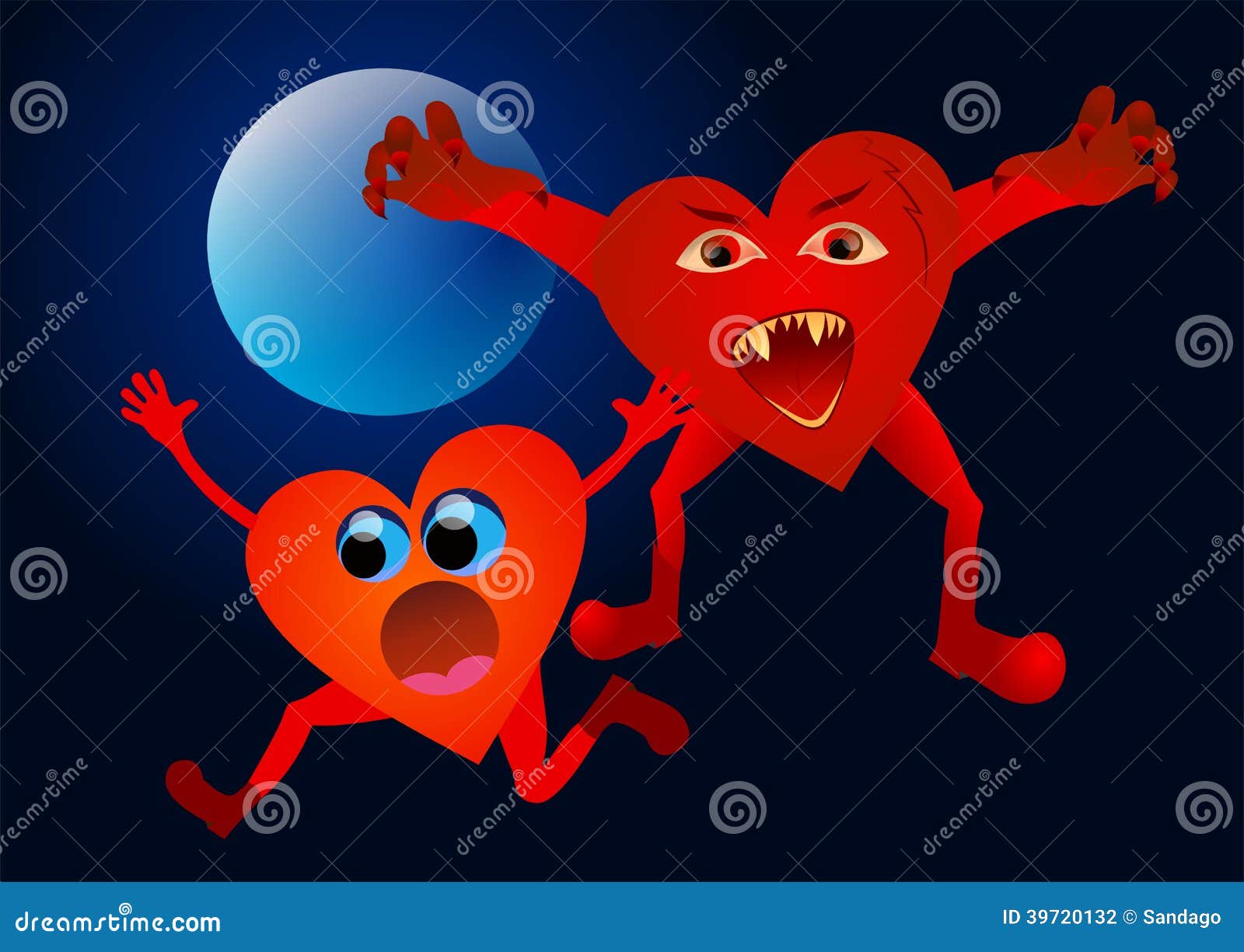 Corazón Malvado Y Bueno Ilustración del Vector - Imagen: 39720132