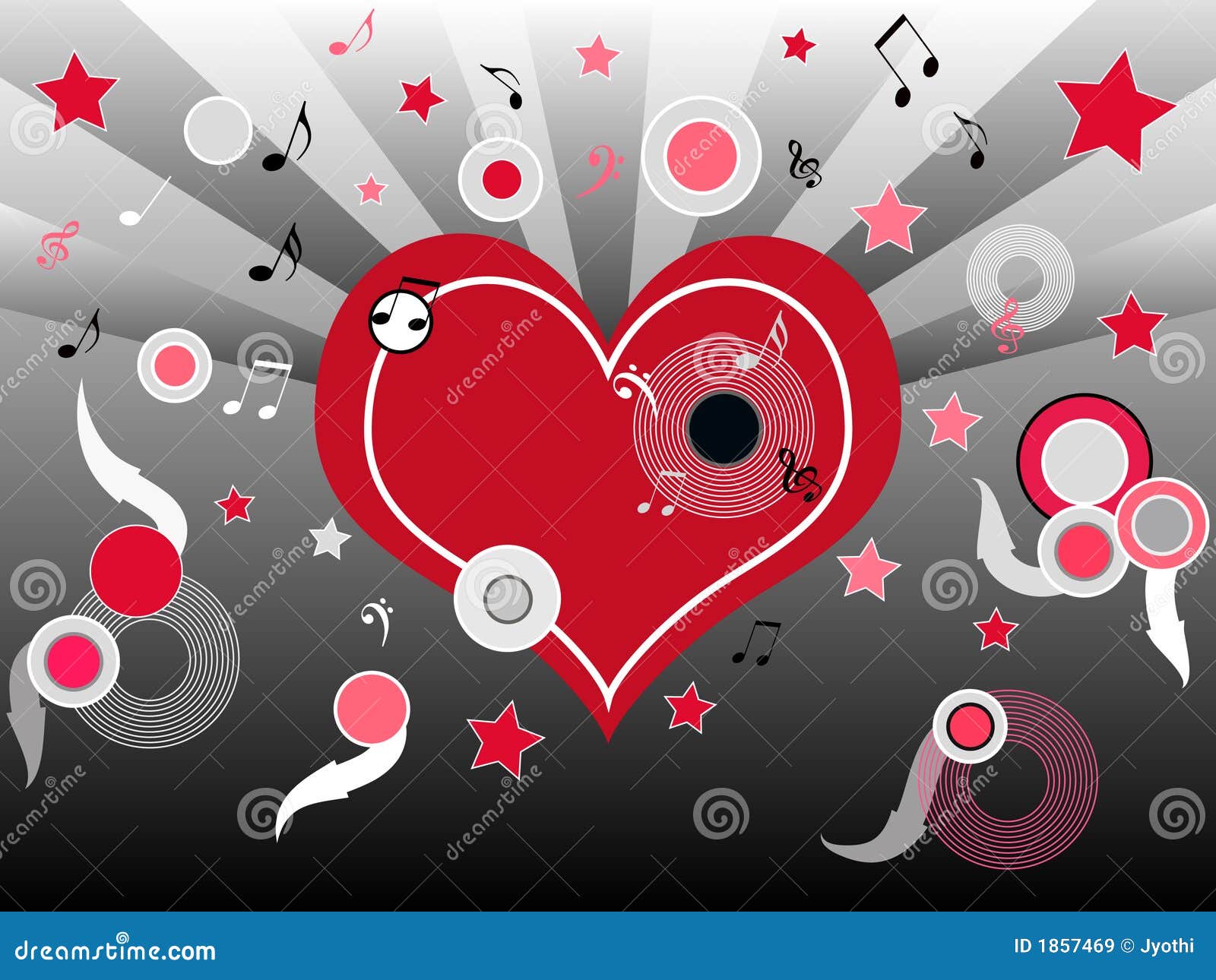 Corazón musical stock de ilustración. Ilustración de concepto - 1857469