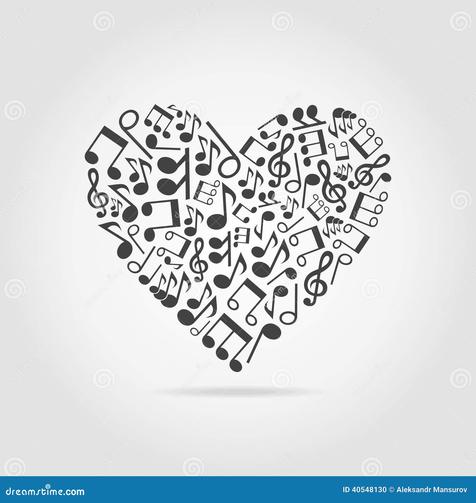 Corazón musical ilustración del vector. Ilustración de arte - 40548130