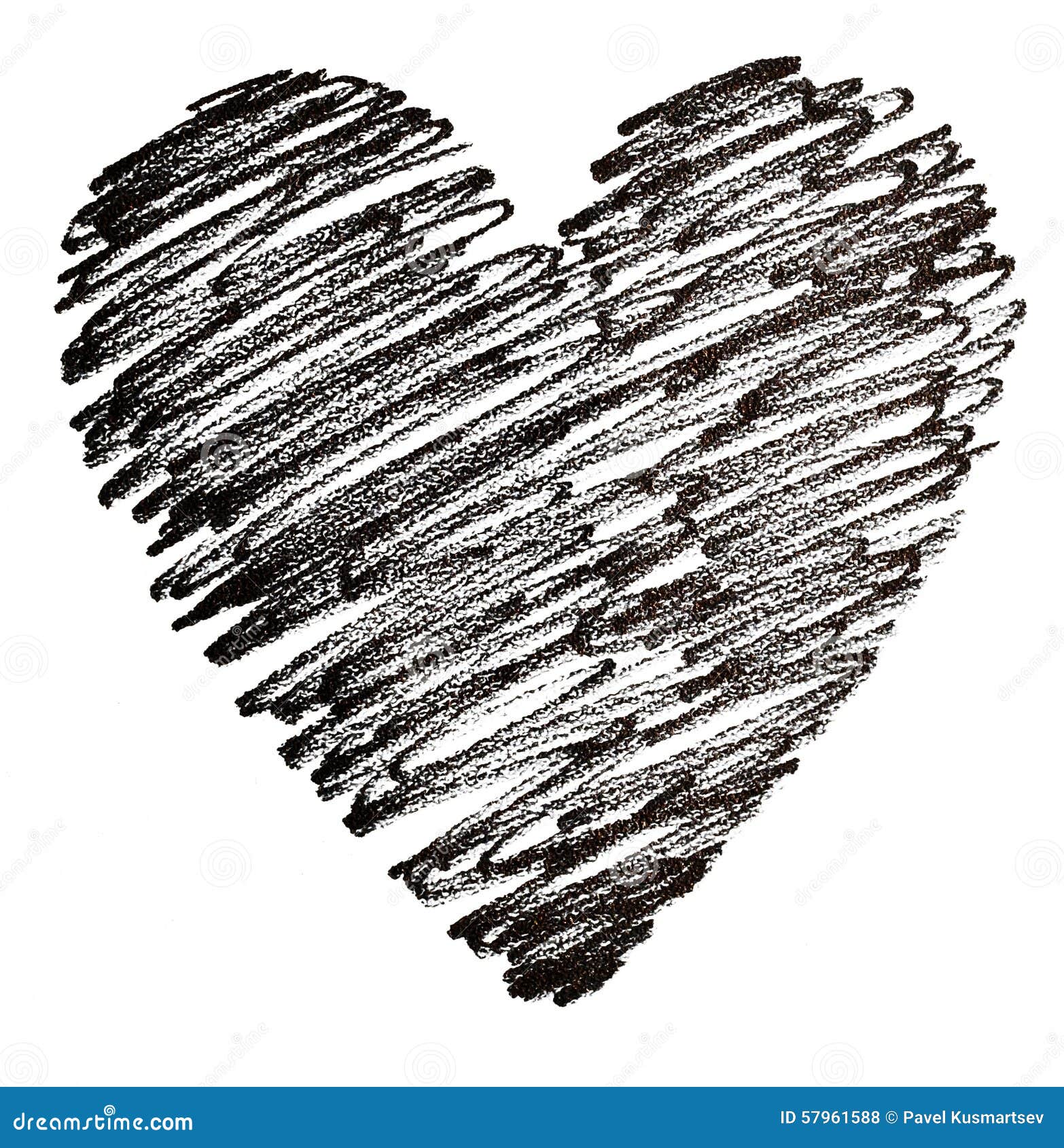 Corazón Negro Dibujado Mano Stock de ilustración - Ilustración de boda ...