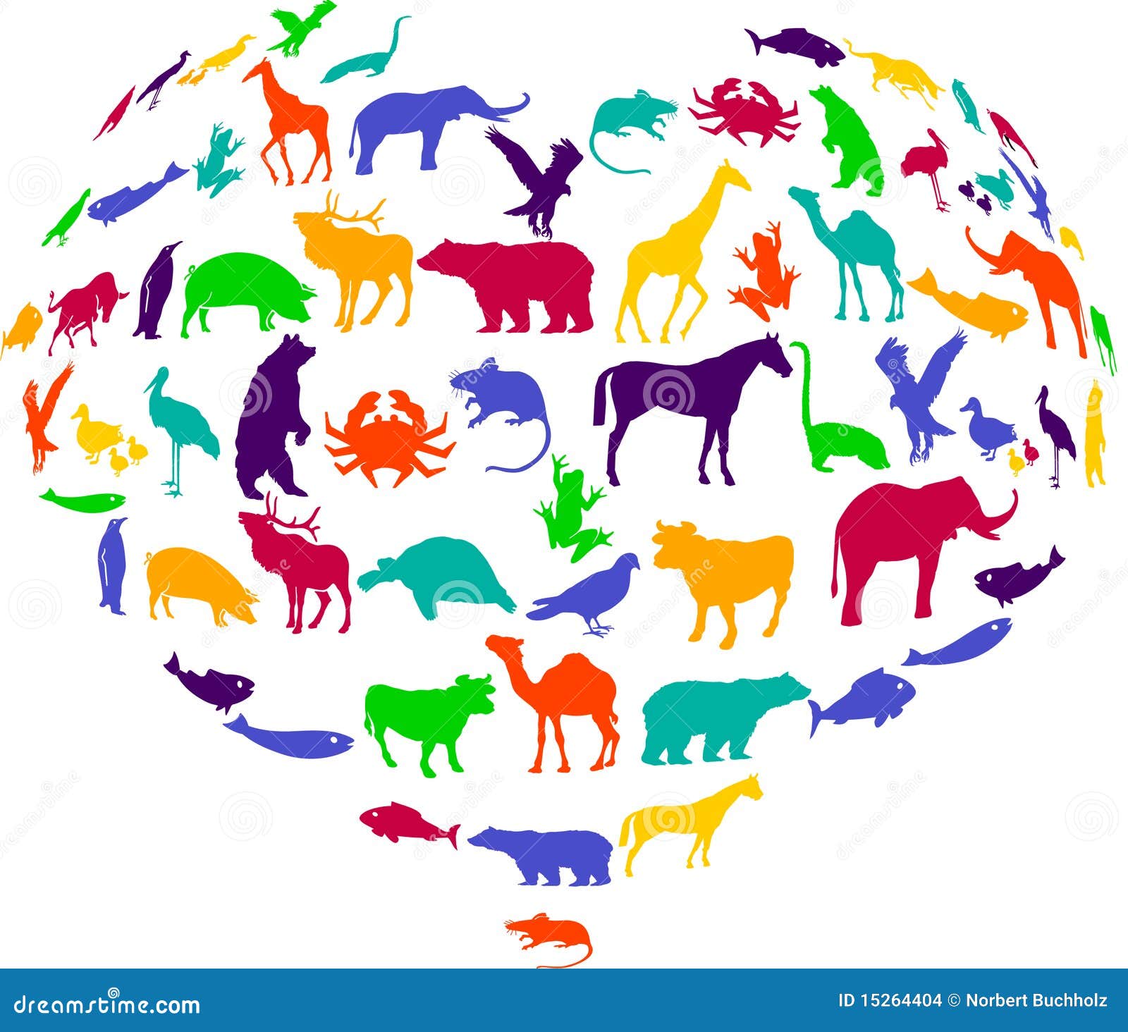 Corazón para el animal ilustración del vector. Ilustración de travieso ...