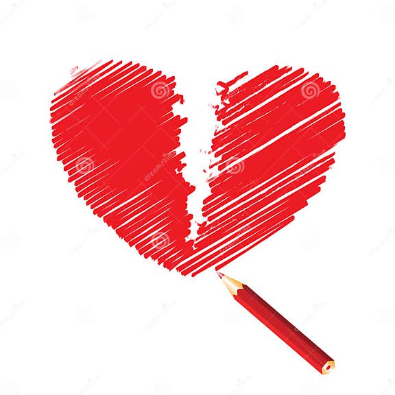 Corazón quebrado ilustración del vector. Ilustración de agrietado ...