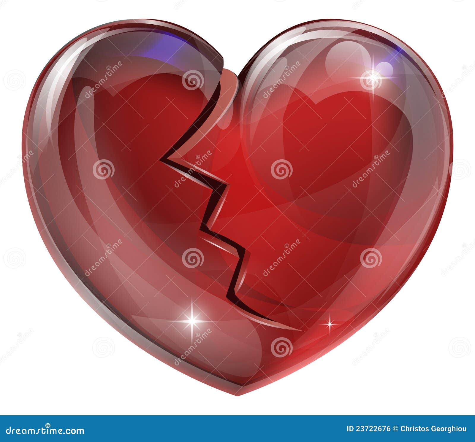 Corazón quebrado ilustración del vector. Ilustración de romance - 23722676