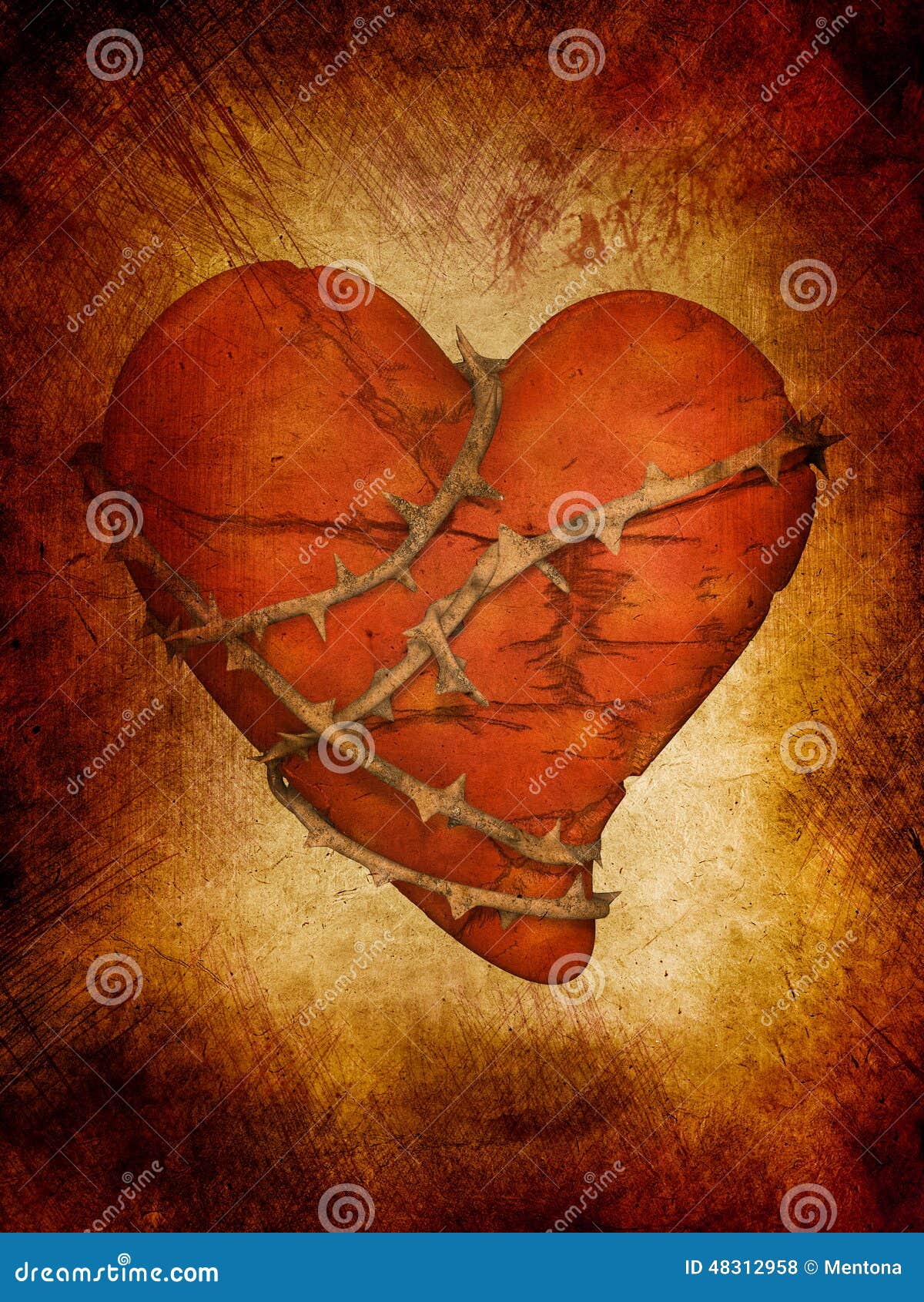 Corazón quebrado stock de ilustración. Ilustración de divorcio - 48312958