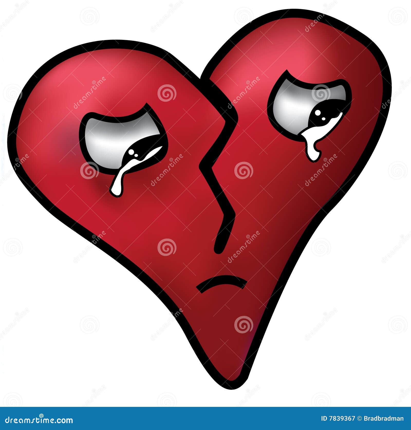 Corazón quebrado ilustración del vector. Ilustración de ansioso - 7839367