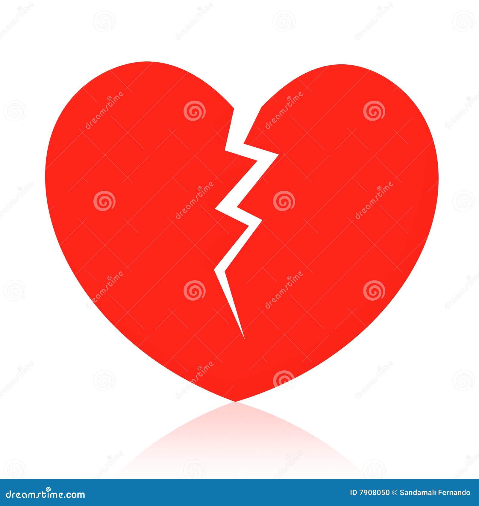 Corazón quebrado ilustración del vector. Ilustración de angustiante ...