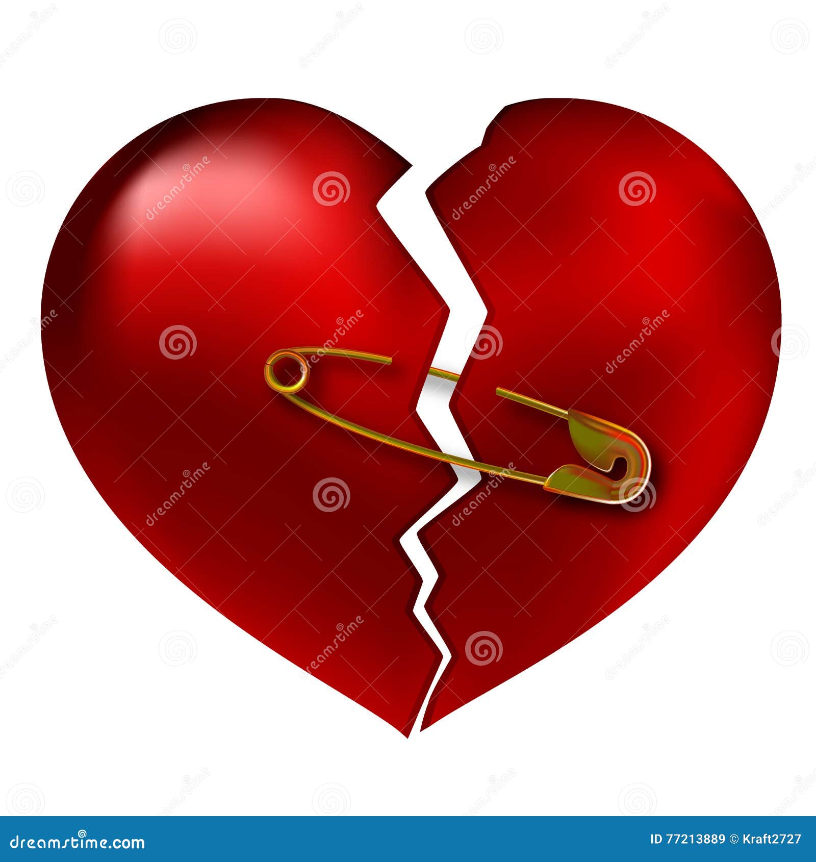 Corazón quebrado rasgado ilustración del vector. Ilustración de ...