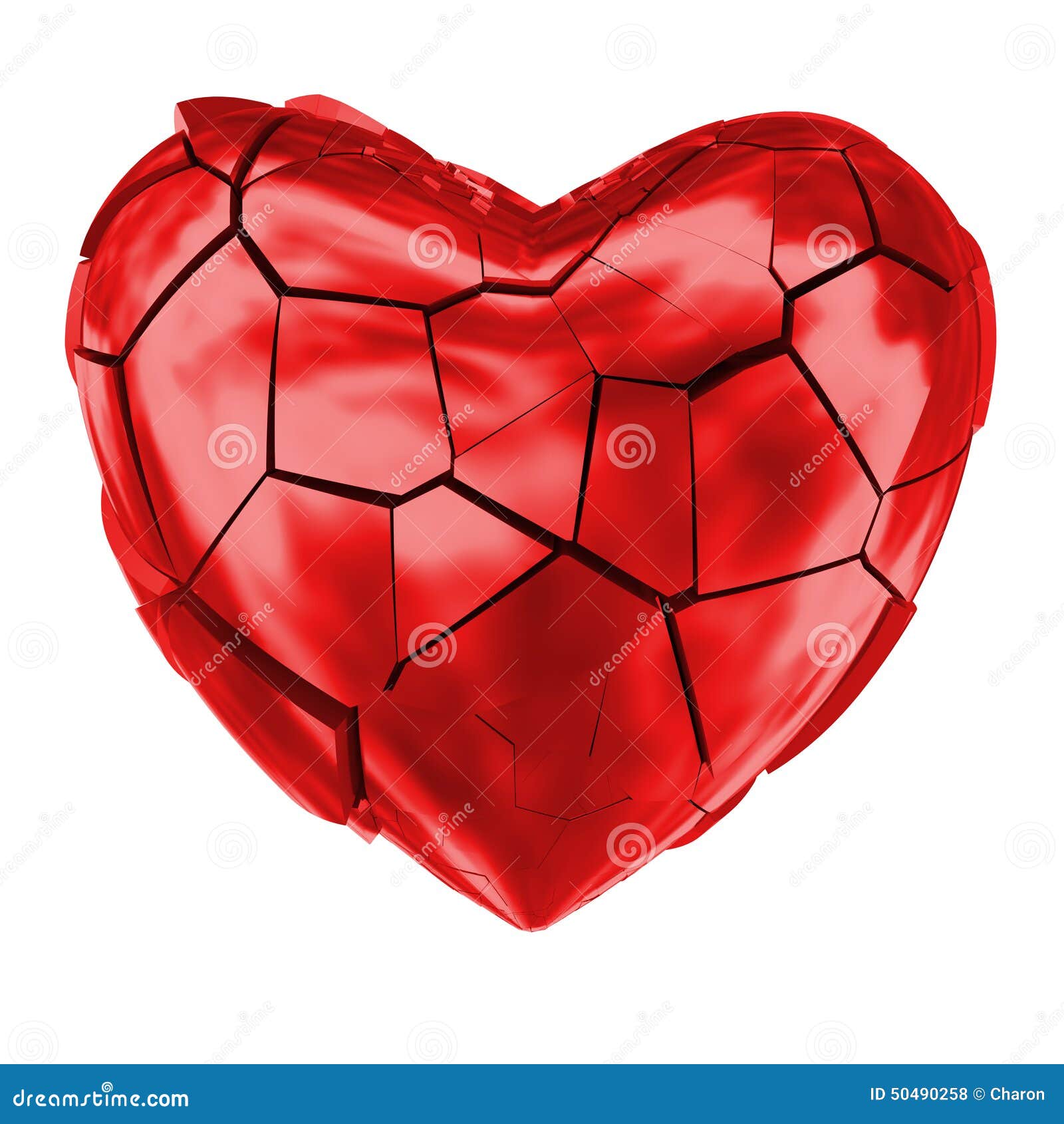 Corazón Quebrado Rojo Brillante Foto de archivo - Imagen de aislado ...