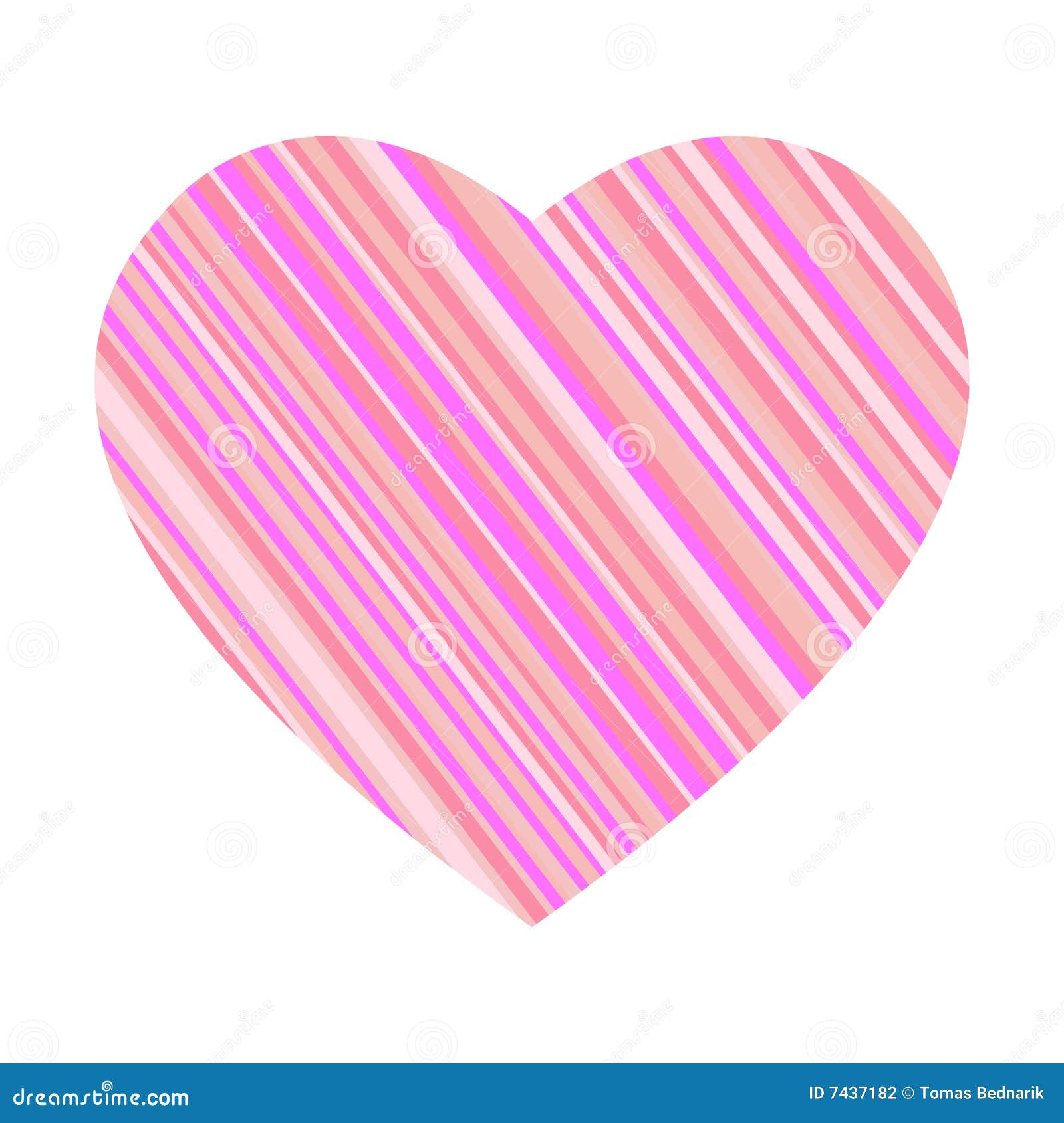 Corazón rayado ilustración del vector. Ilustración de febrero - 7437182