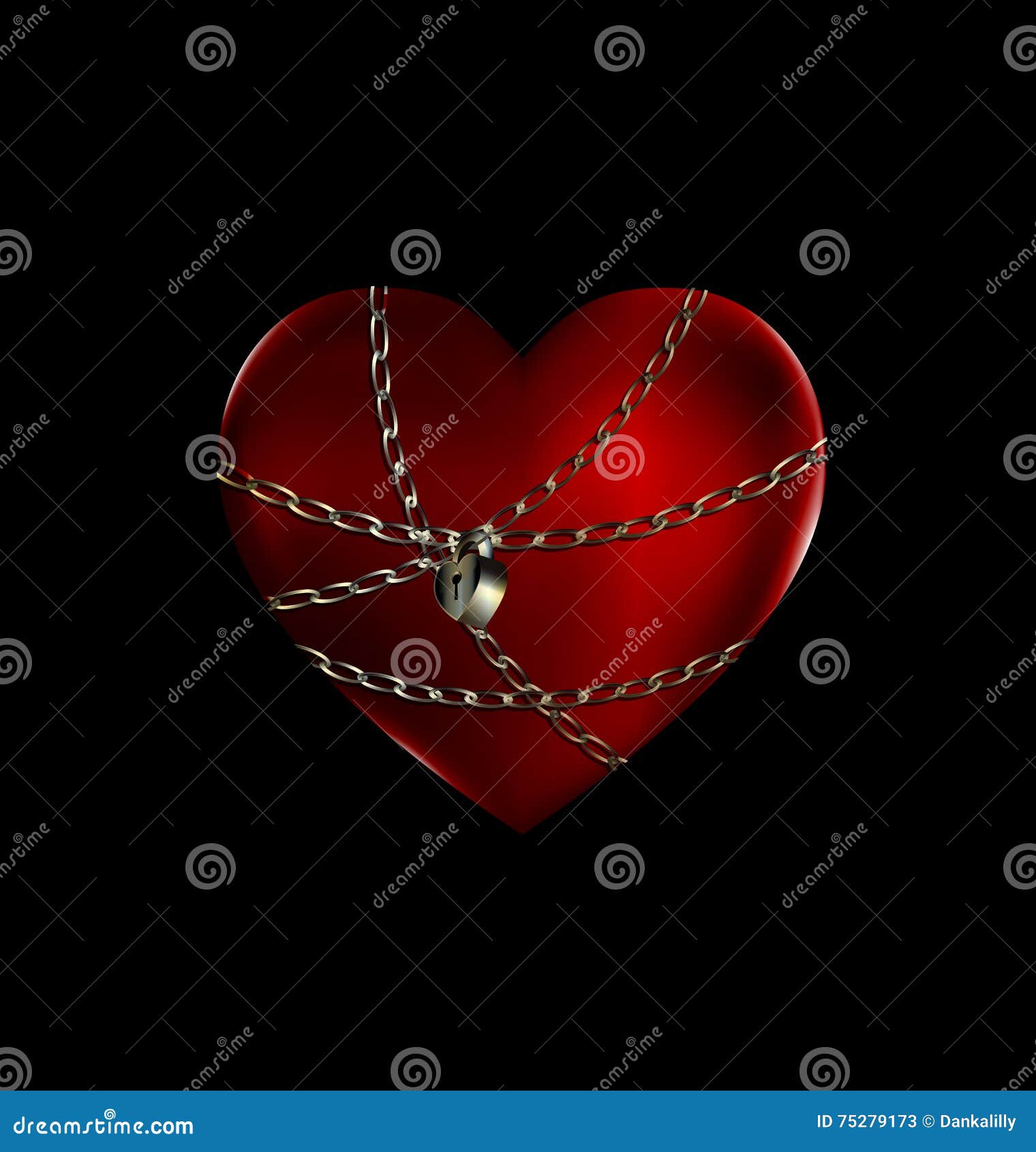 Corazón rojo bloqueado ilustración del vector. Ilustración de ...