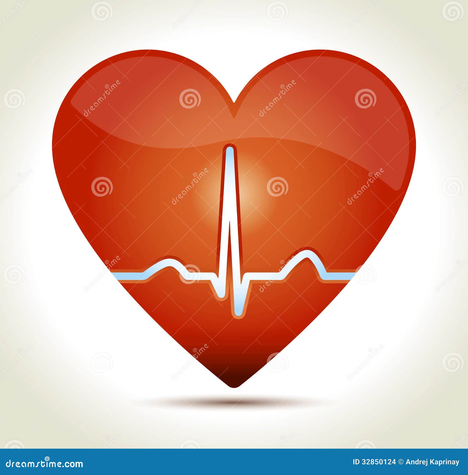 Corazón-rojo-normal-rhytm ilustración del vector. Ilustración de ritmo ...