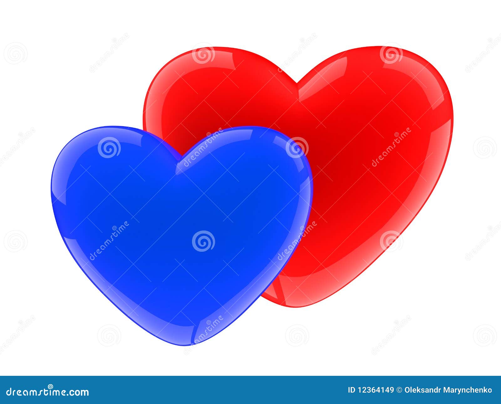 Corazón rojo y azul marino stock de ilustración. Ilustración de ...