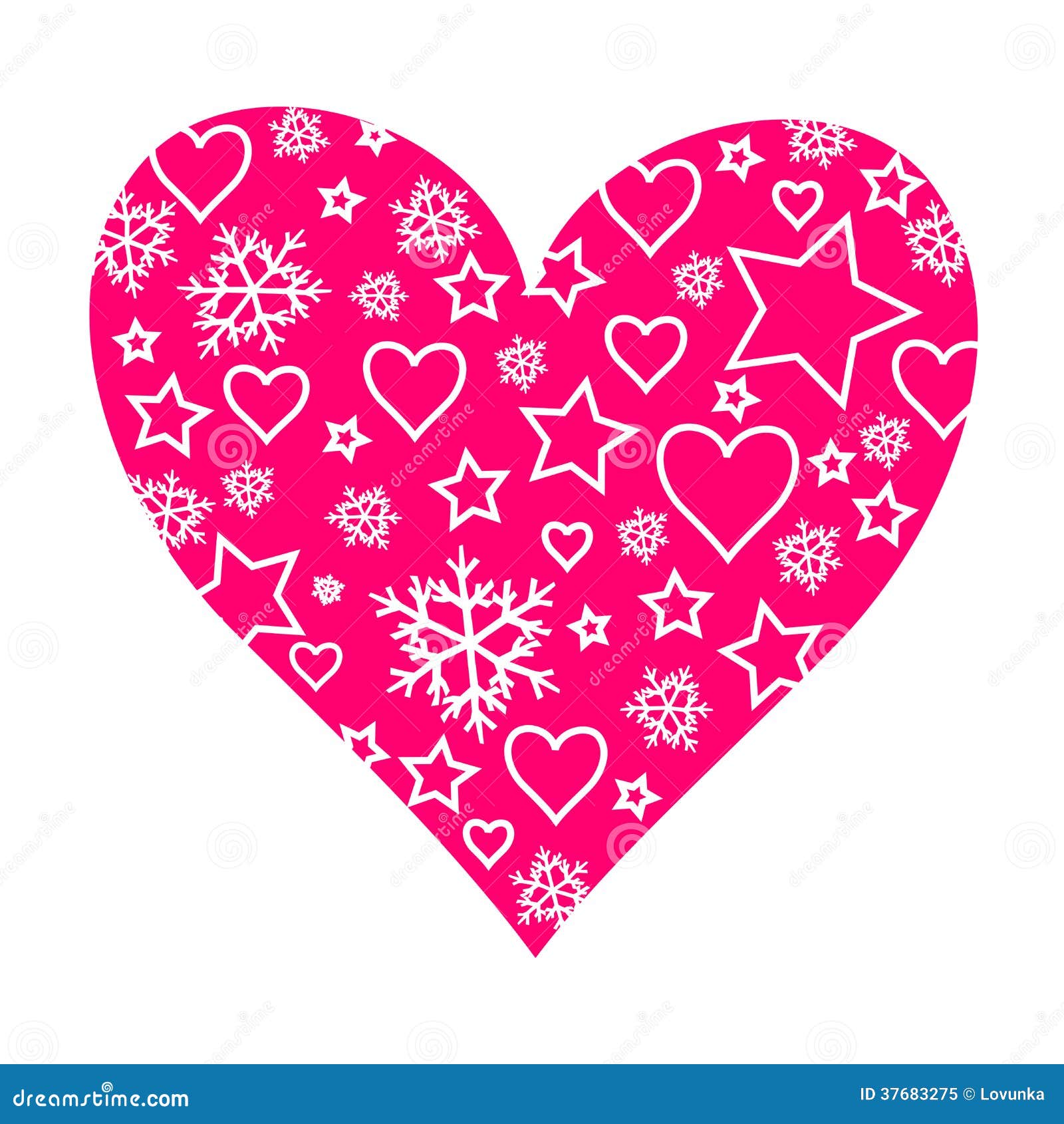 Corazón rosado ilustración del vector. Ilustración de bandera - 37683275