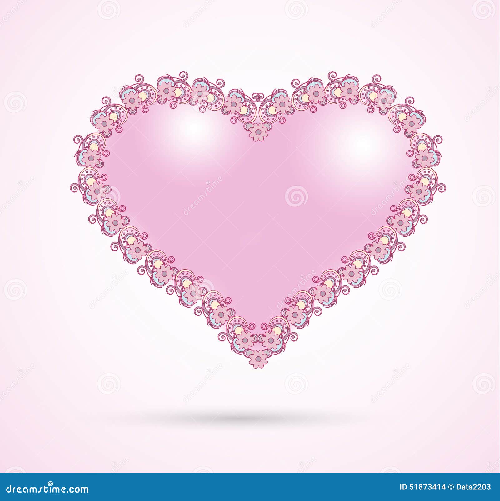 Corazón rosado romántico ilustración del vector. Ilustración de vector ...