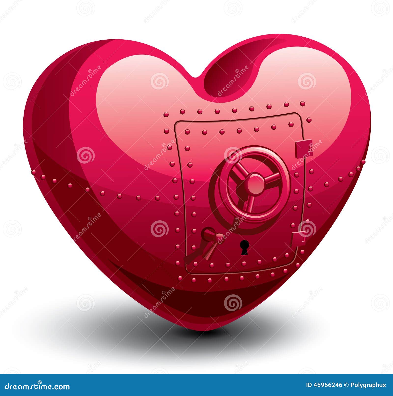 Corazón seguro ilustración del vector. Ilustración de fechado - 45966246