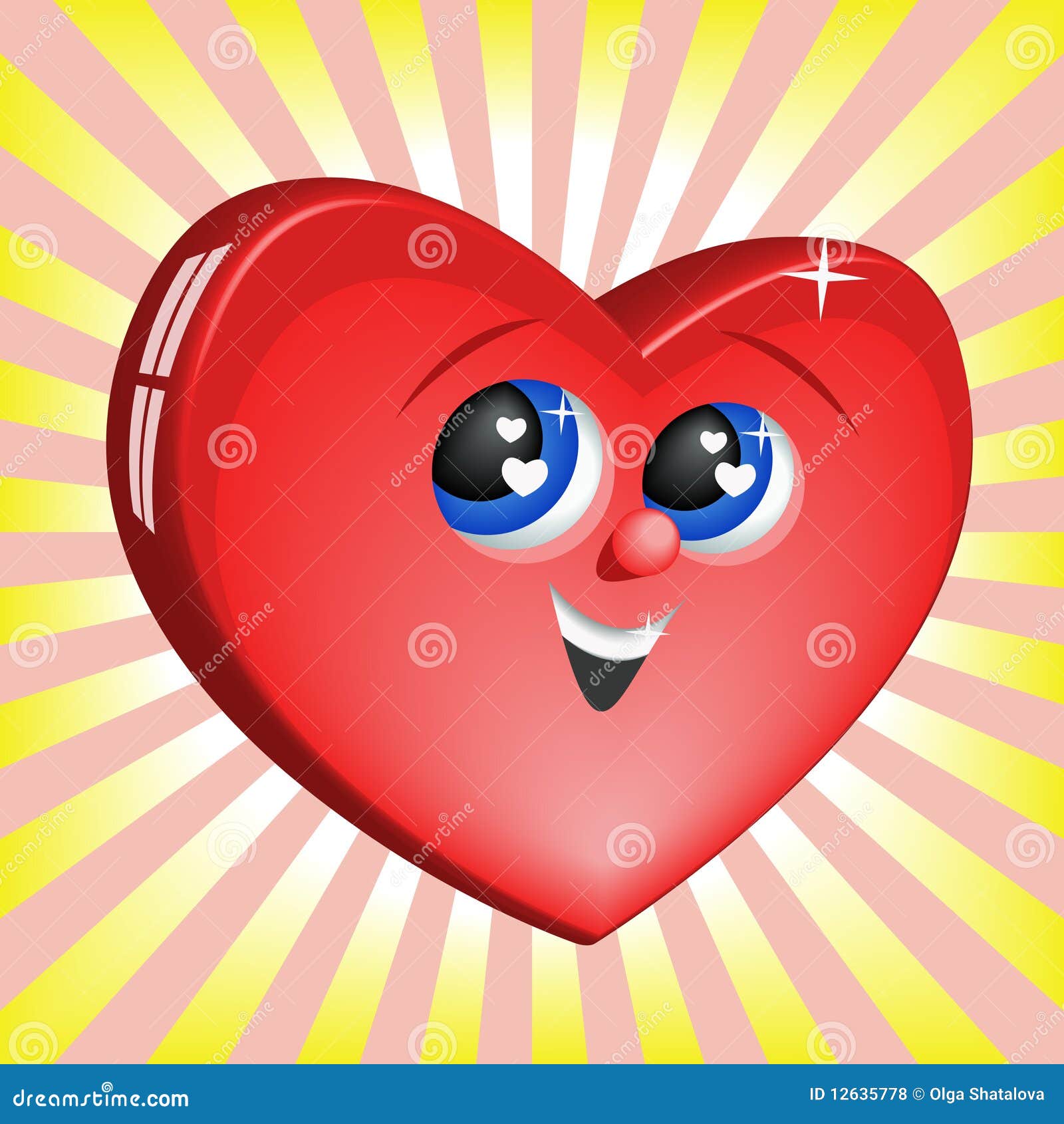 Corazón sonriente ilustración del vector. Ilustración de valentina ...