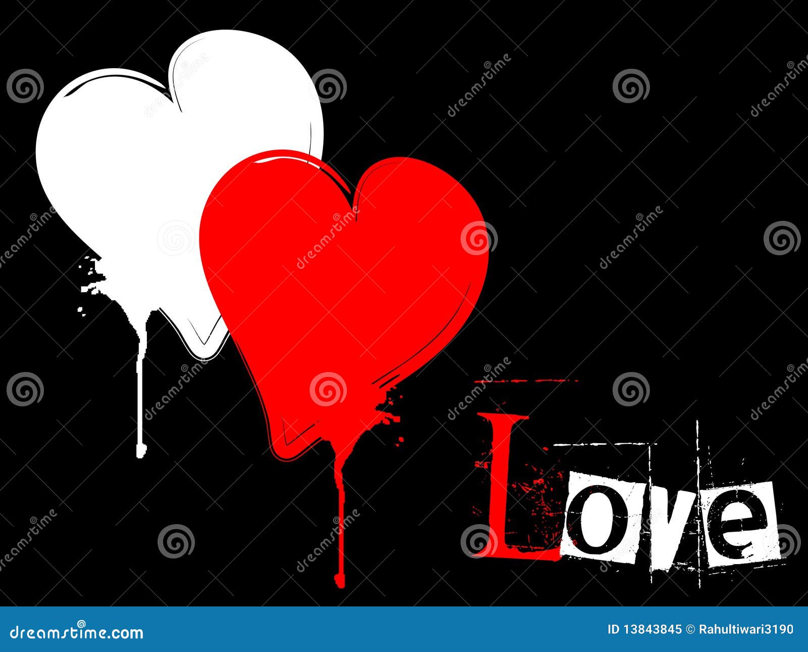 Corazón Sucio Con El Texto Del Amor Ilustración del Vector ...