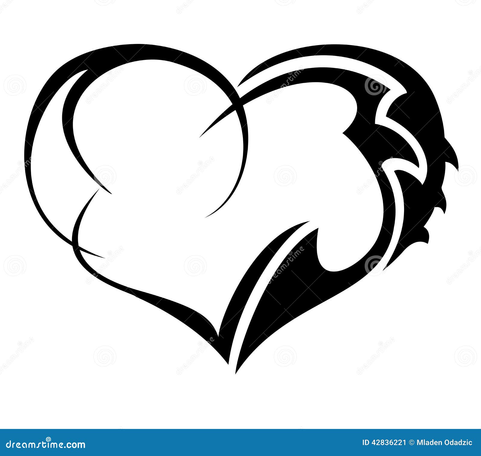 Corazón tribal stock de ilustración. Ilustración de curva - 42836221