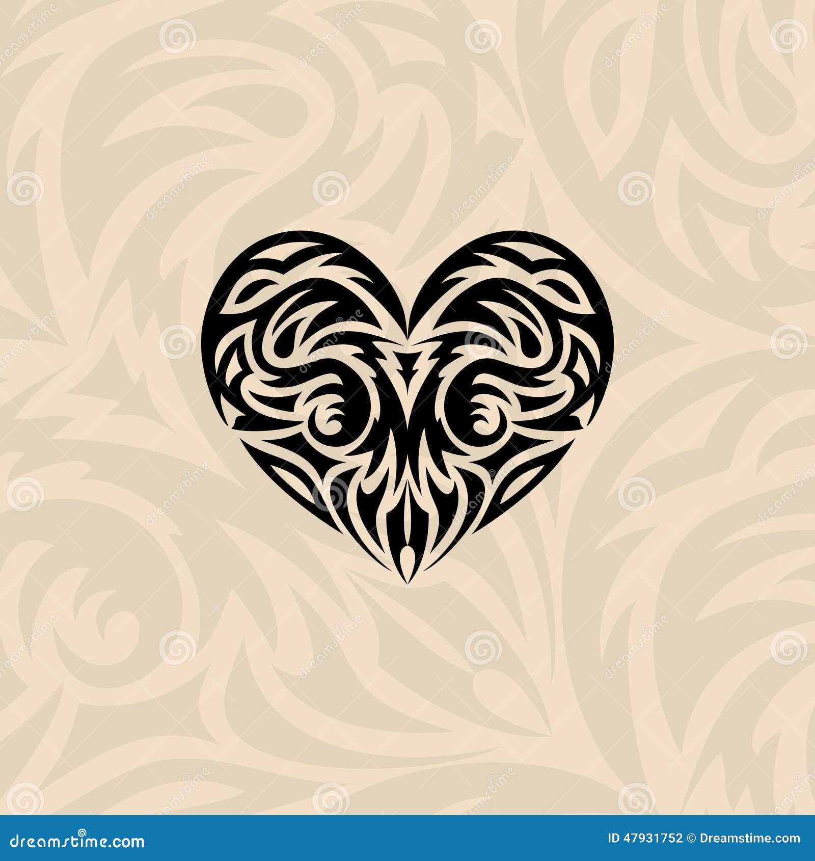 Corazón tribal ilustración del vector. Ilustración de modelo - 47931752