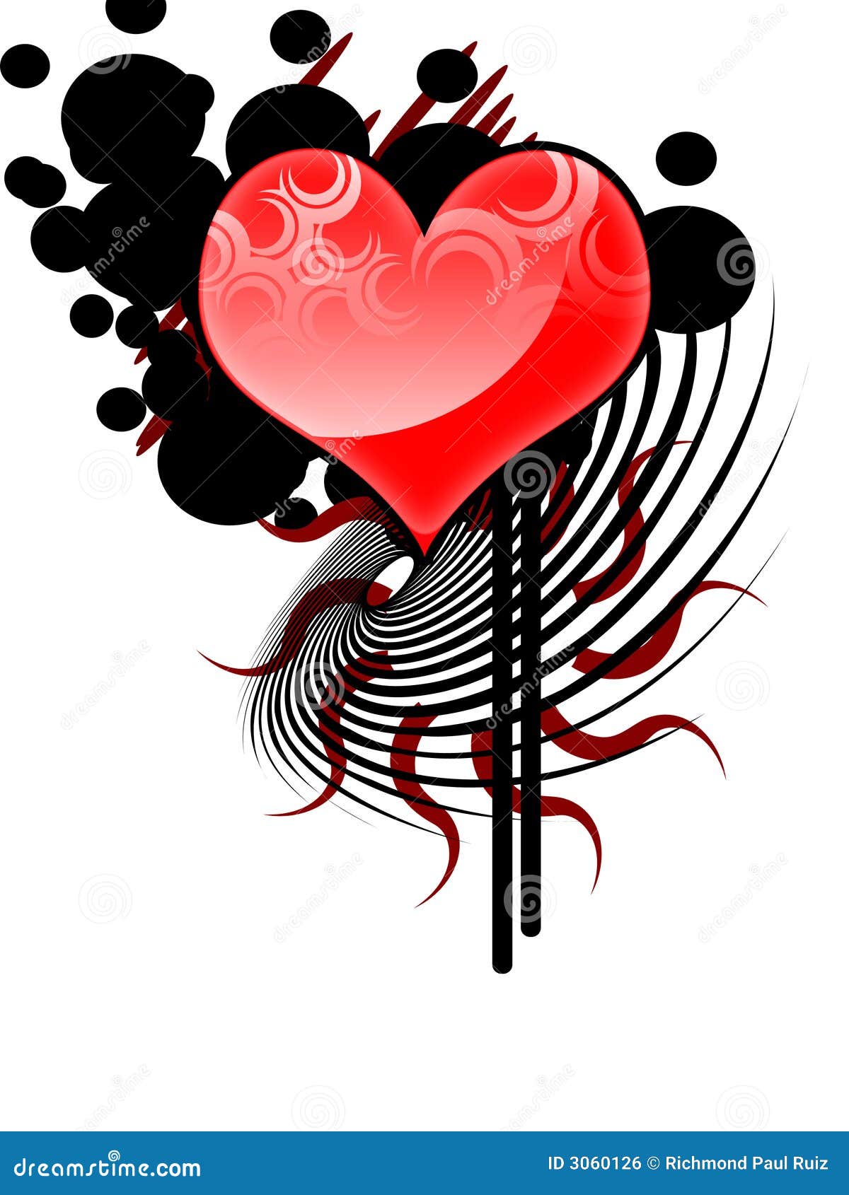 Corazón tribal del vector ilustración del vector. Ilustración de ...