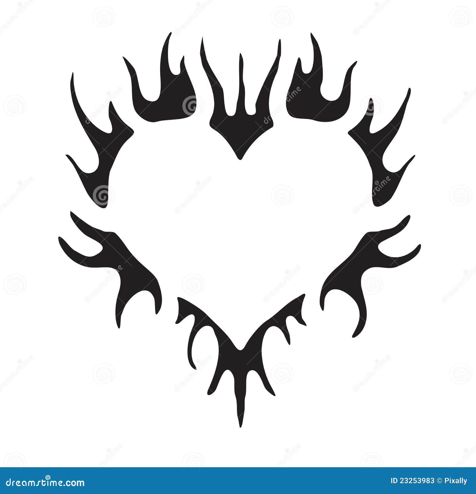 Corazón Tribal Simple Del Vector Ilustración del Vector - Ilustración ...