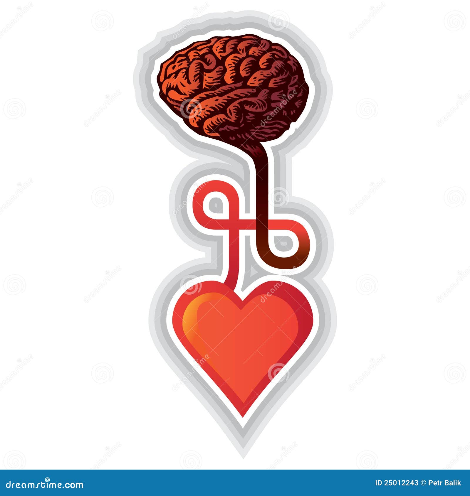 Corazón y cerebro stock de ilustración. Ilustración de cerebro - 25012243